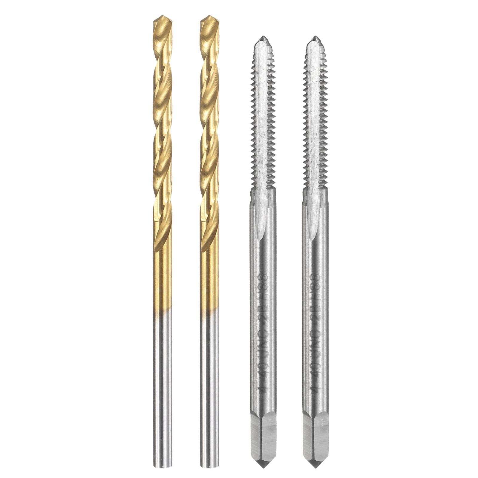 Uxcell Tap and Drill Bit Set, 2pcs 4-40 UNC Straight Flute Thread Screw ...