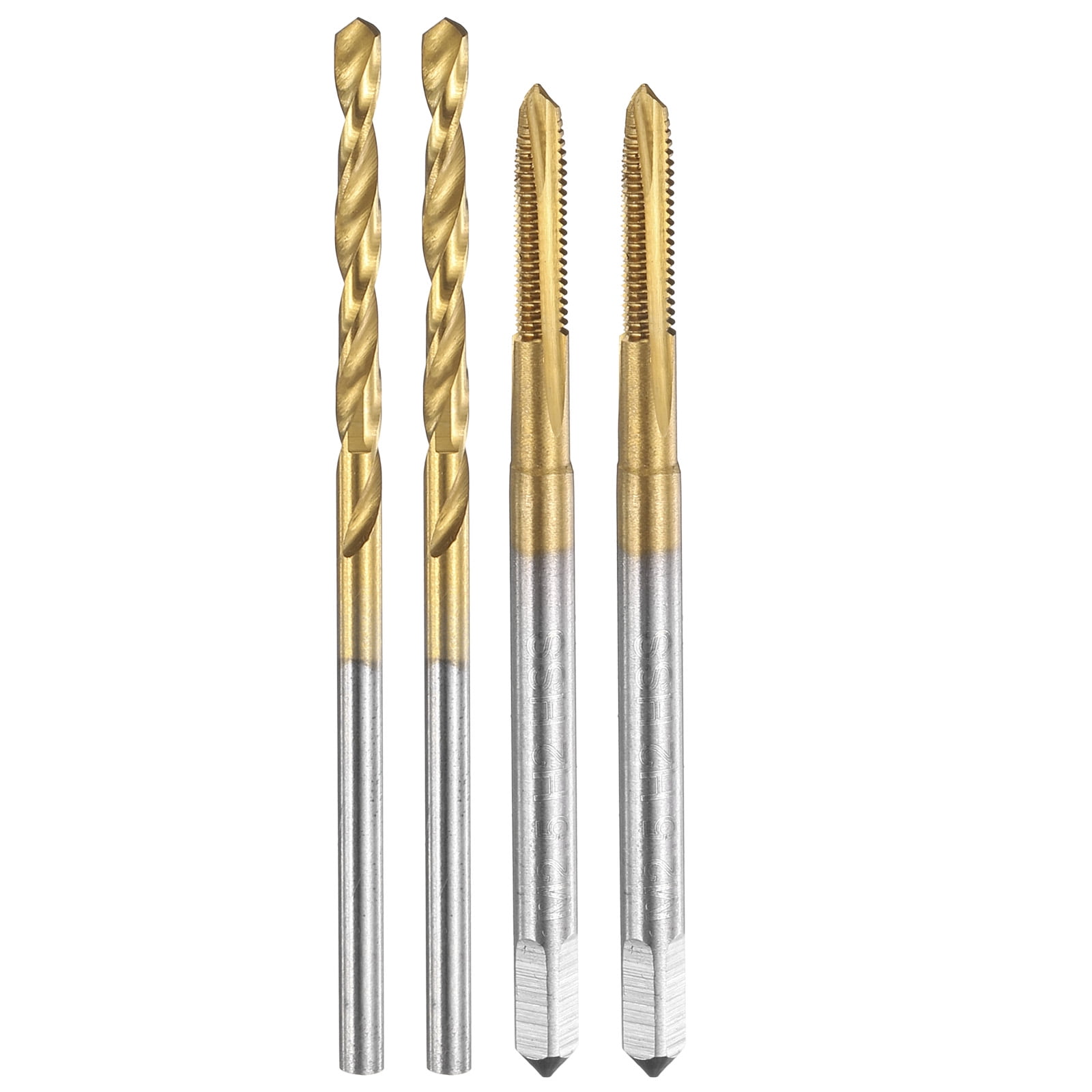 Uxcell Tap and Drill Bit Set, 2pcs M2.5 x 0.45 Metric Spiral Point ...