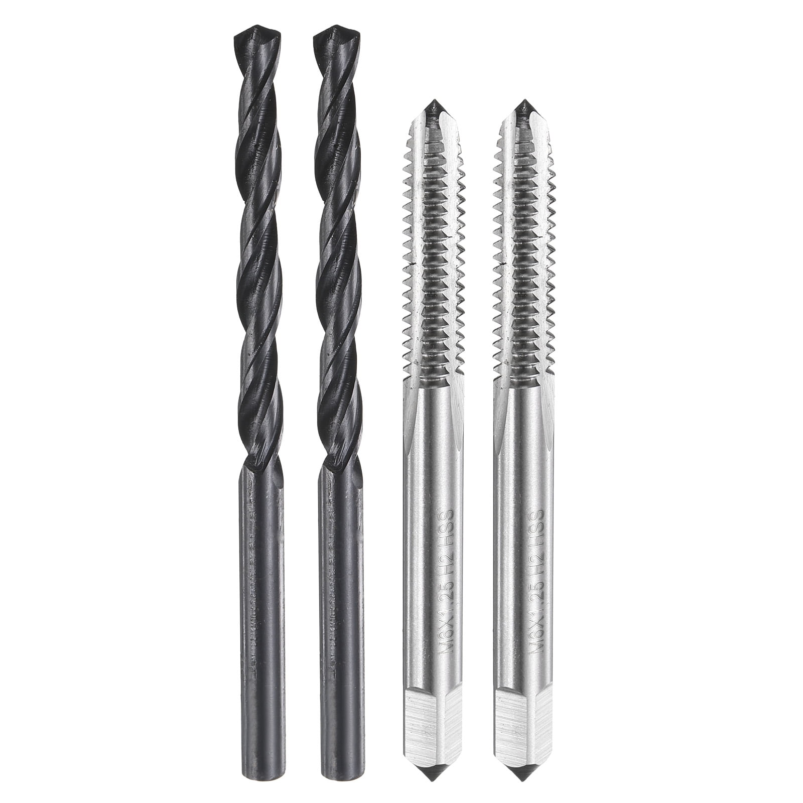 Uxcell Tap and Drill Bit Set, 2pcs M6 x 1.25 Straight Flute Thread ...