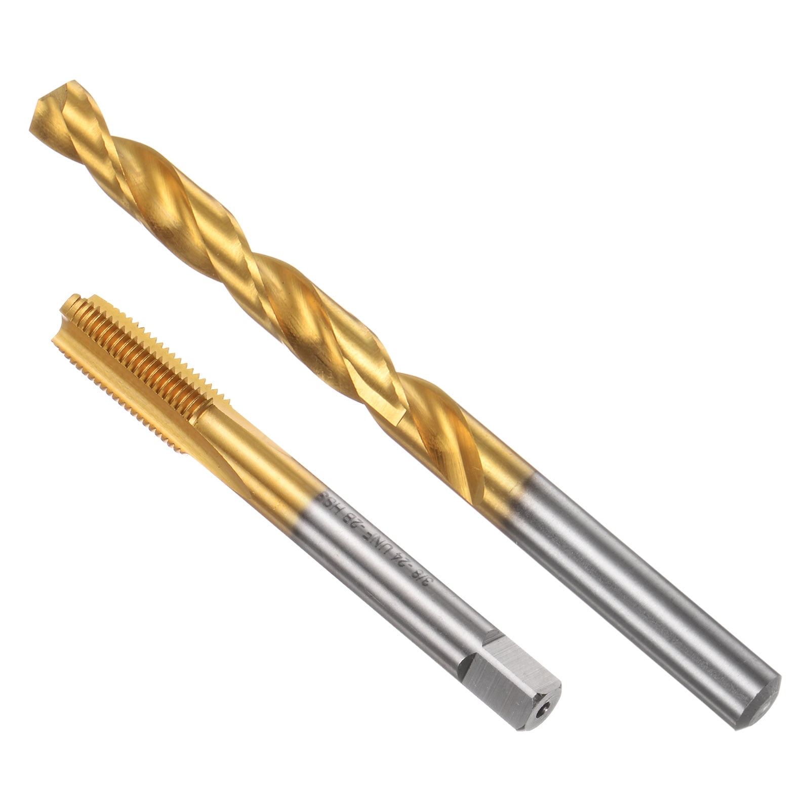 Uxcell Tap & Drill Bit Set, 3/8-24 UNF Straight Flute Tap and 1/3" (8 ...