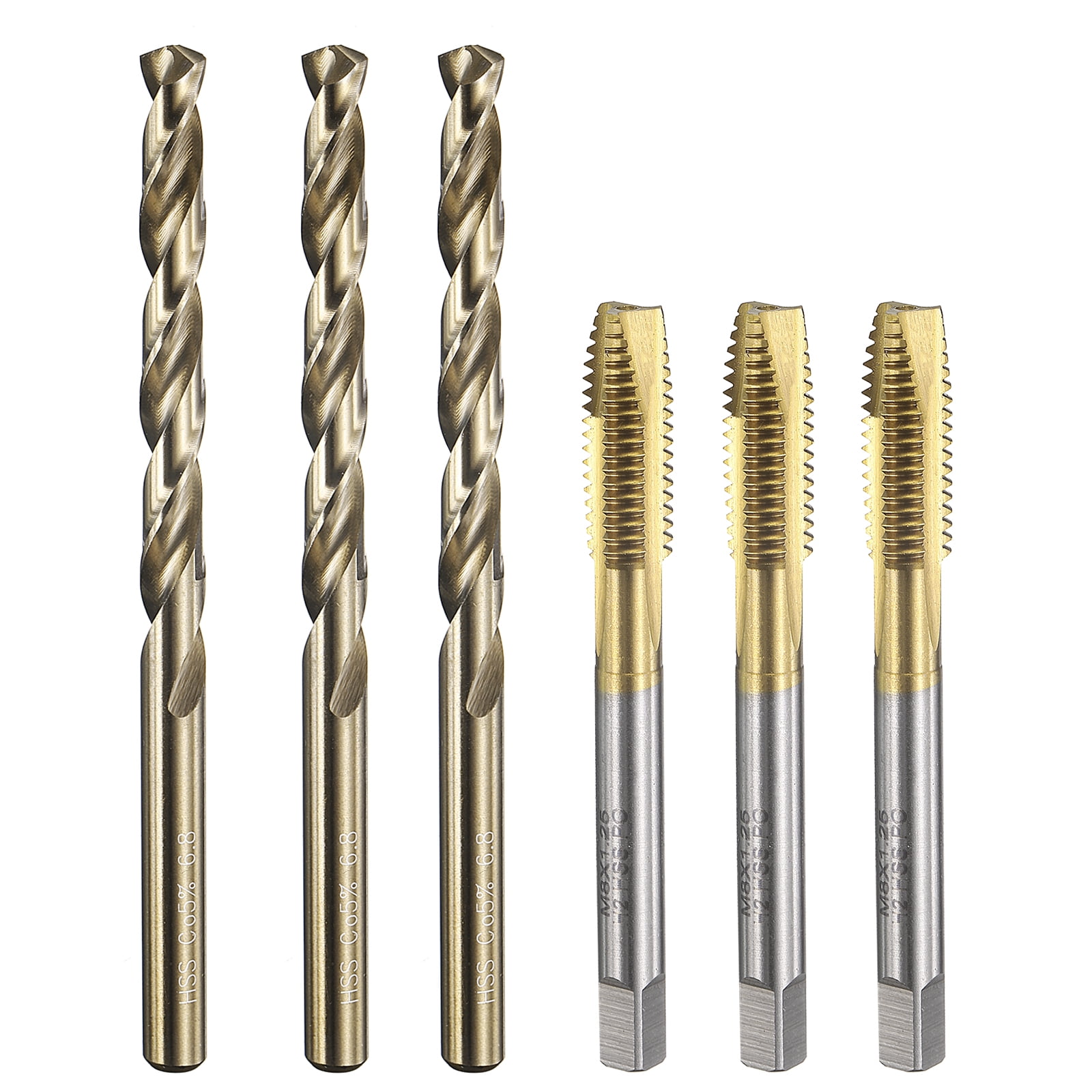 Uxcell Tap and Drill Bit Set, 3pcs M8 x 1.25 Metric Spiral Point Thread ...