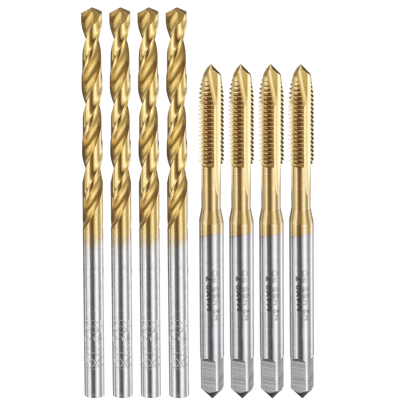 Uxcell Tap and Drill Bit Set, 4pcs M4 x 0.7 Metric Spiral Point Thread ...