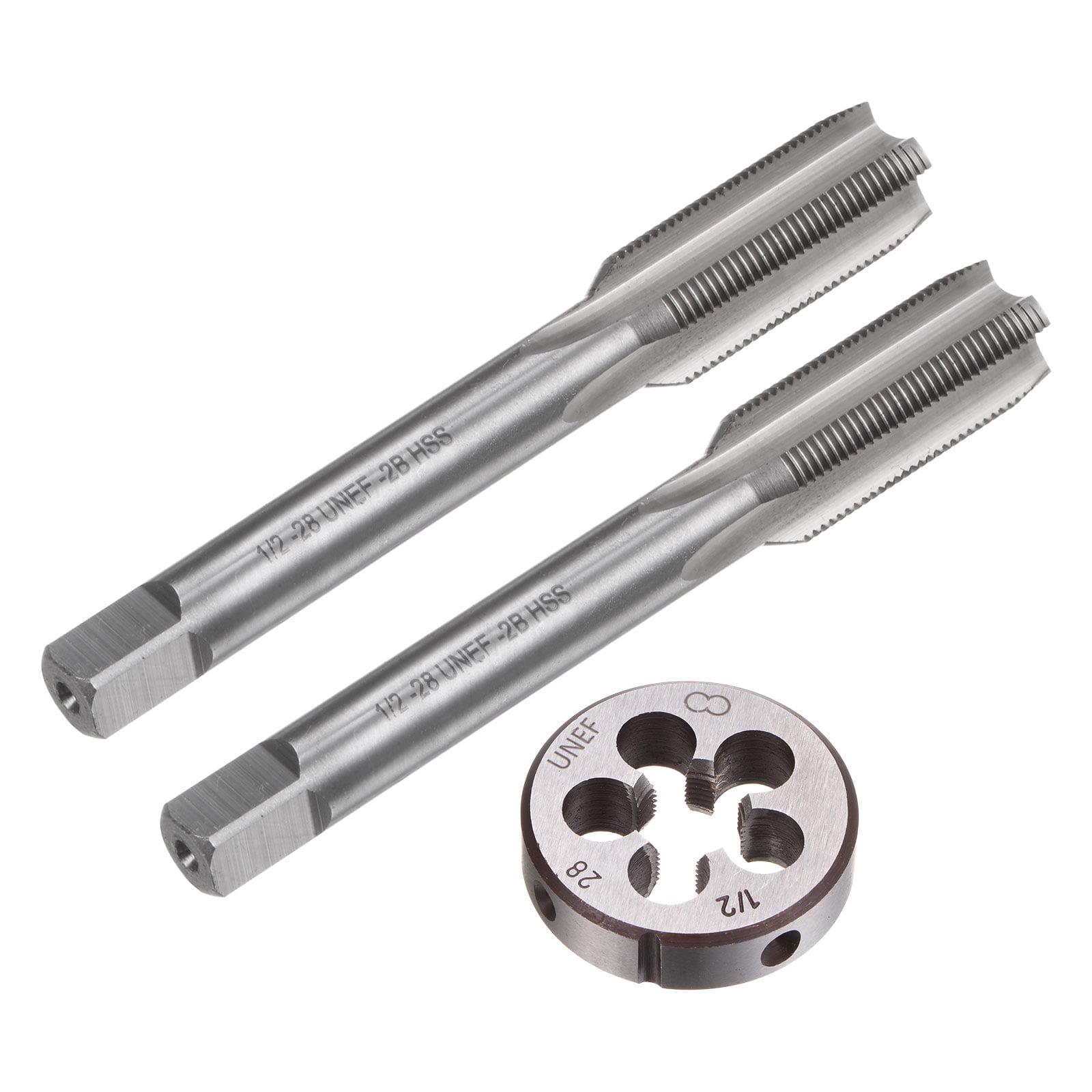 Uxcell Tap and Die Set 1/2-28 UNEF Screw Tap & Round Die Thread Repair ...
