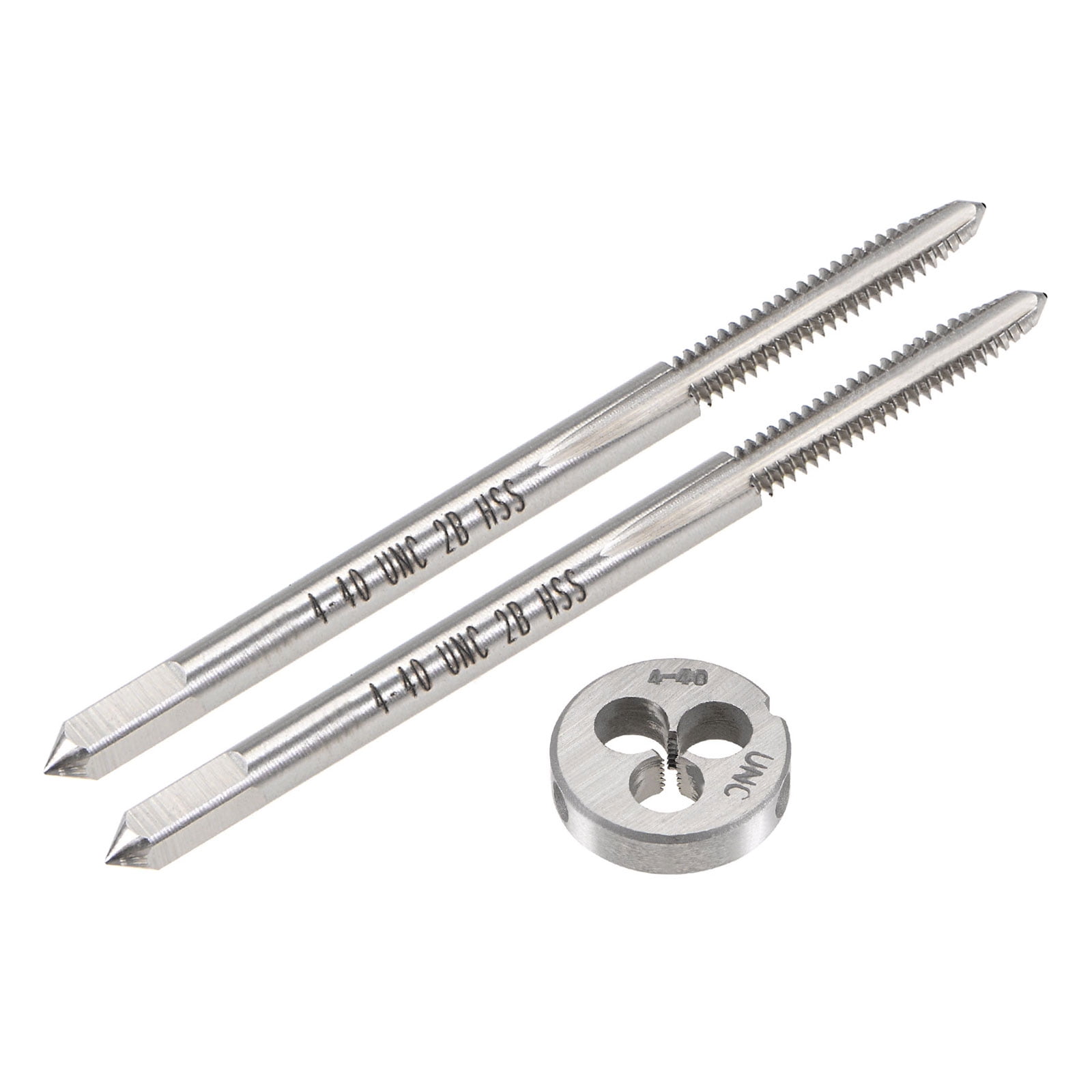 Uxcell Tap and Die Set 4-40 UNC Screw Tap & Round Die Thread Repair ...