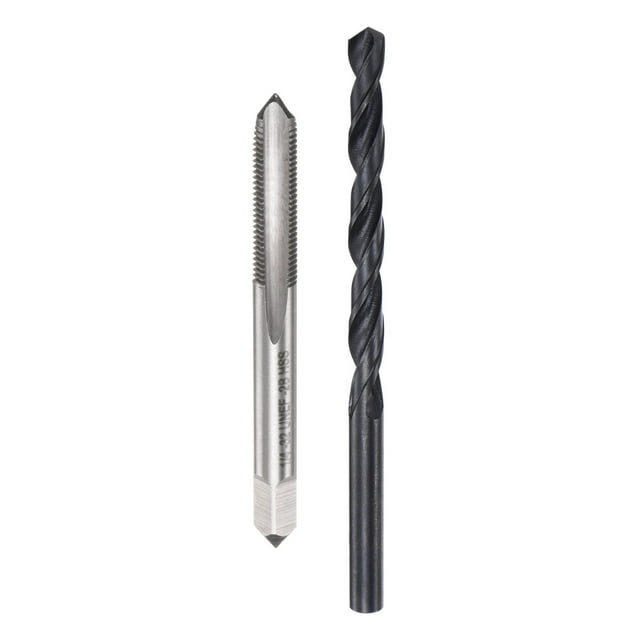 Uxcell Tap and Drill Bit Set 1/4-32 UNEF Thread Tap & 7/32" Black Oxide ...