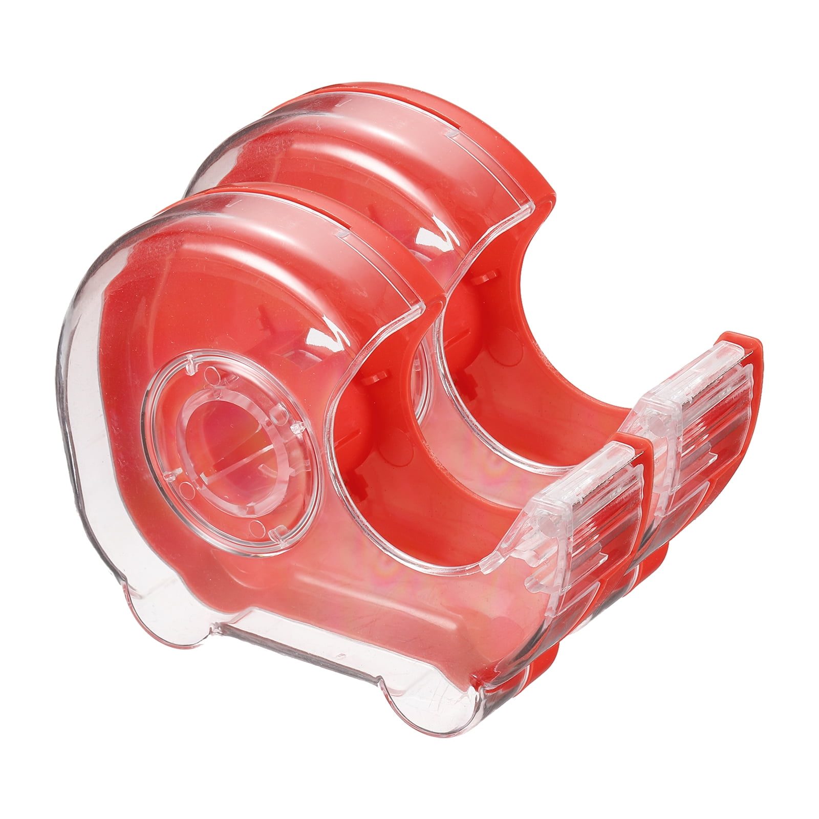 Uxcell Tape Dispenser Double-Side Tapes Cutter Holder, Clear Red 2 Pack ...