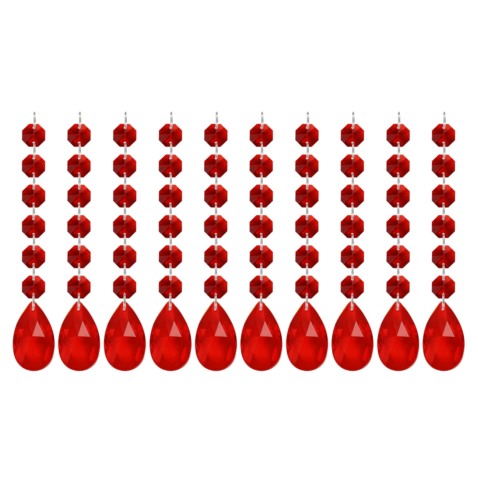 Uxcell Teardrop Crystal Chandelier Pendants Beads, 10 Pack 165mm Length ...