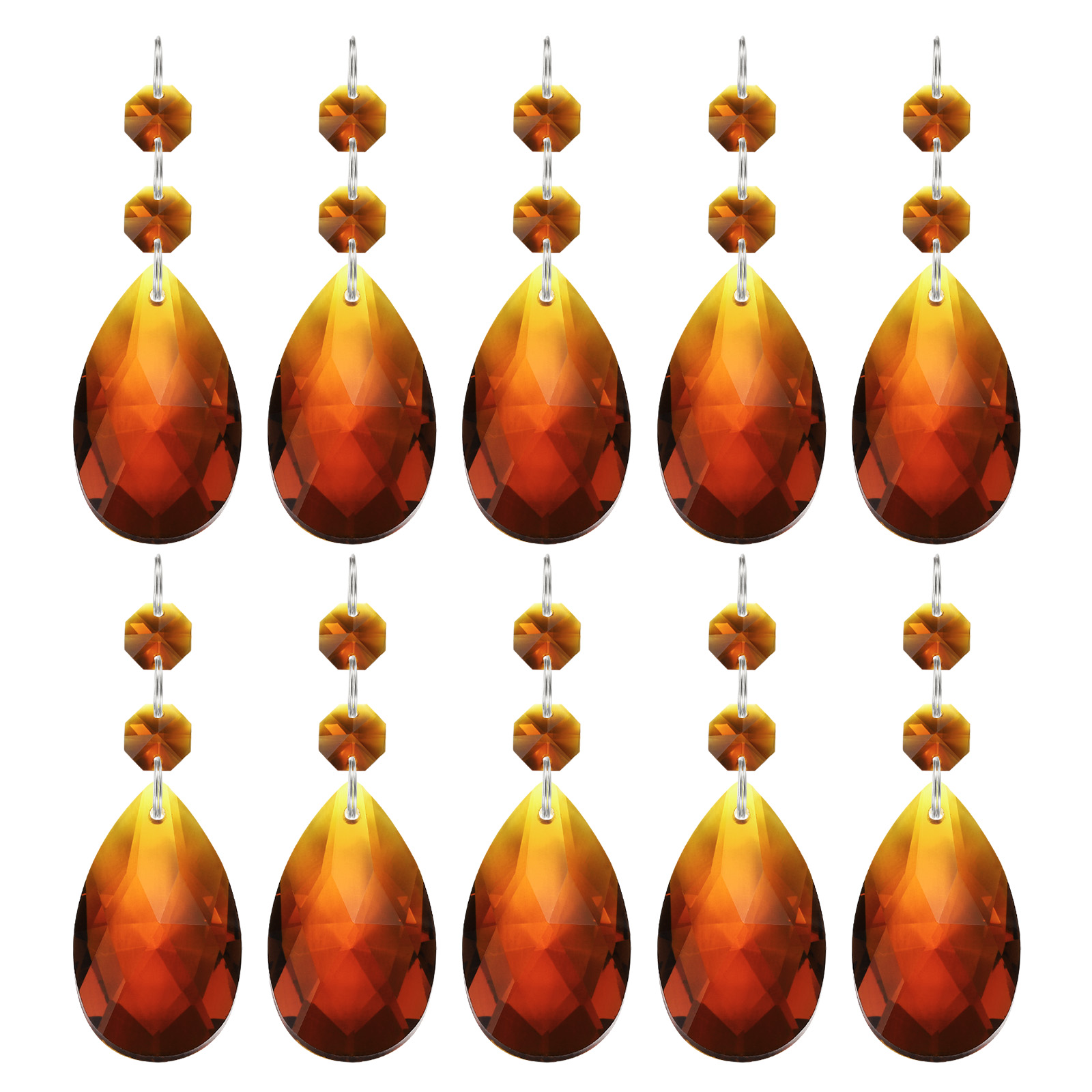 Uxcell Teardrop Crystal Chandelier Pendants Beads, 10 Pack 85mm Length ...