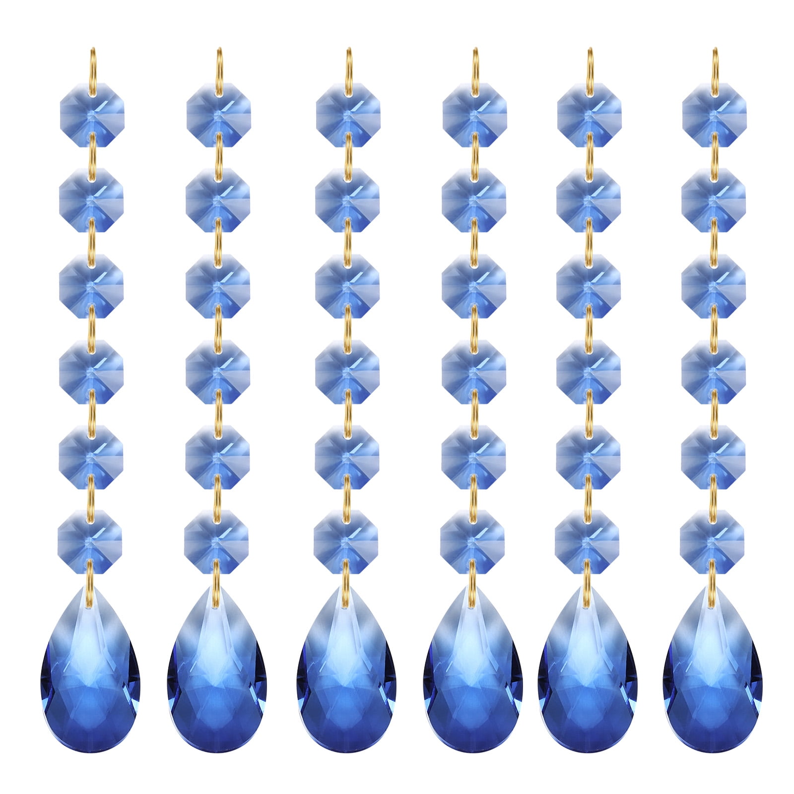 Uxcell Teardrop Crystal Chandelier Pendants Beads, 6 Pack 160mm Length ...