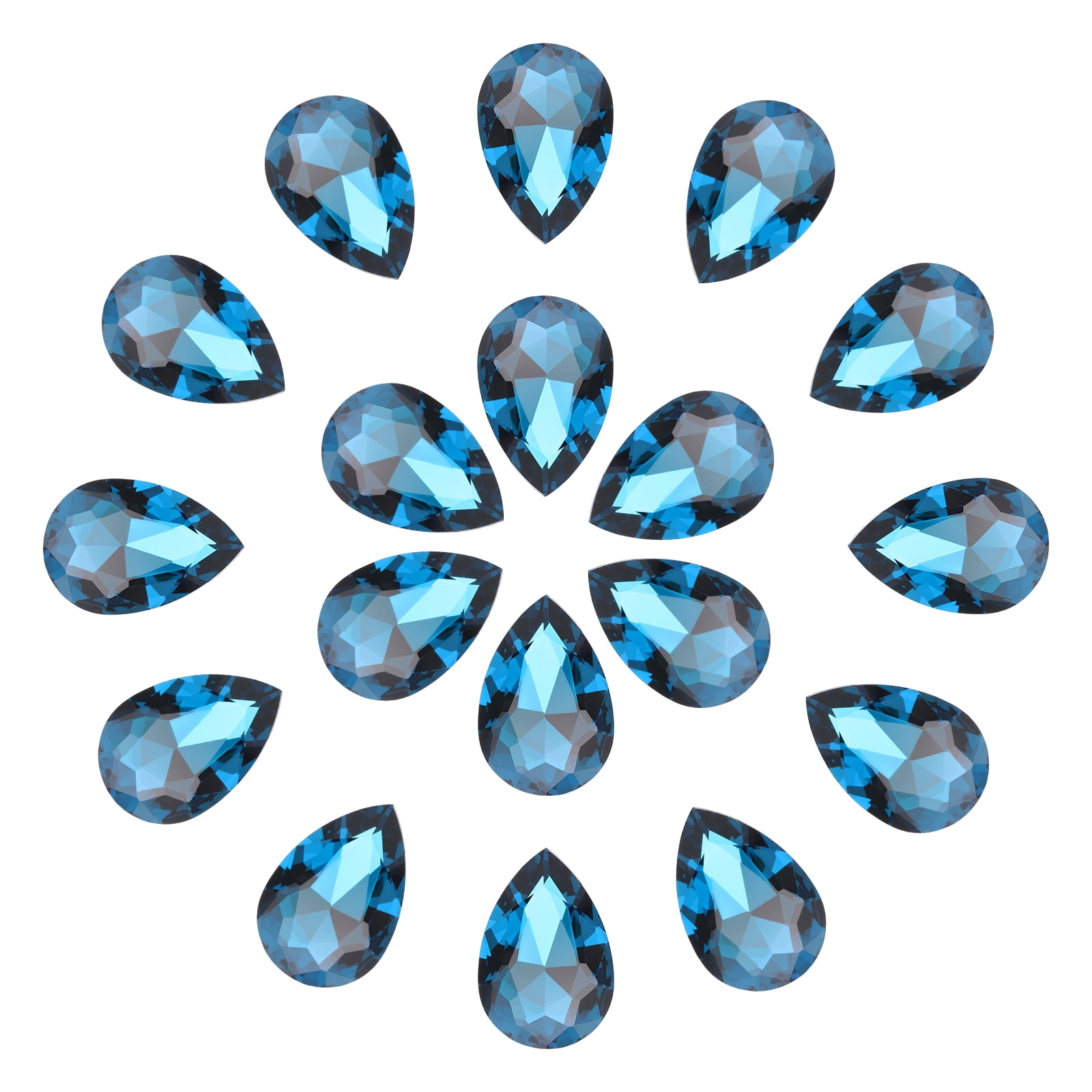 Uxcell Teardrop Rhinestones Glass Pointed Back Rhinestone Beads Gems ...