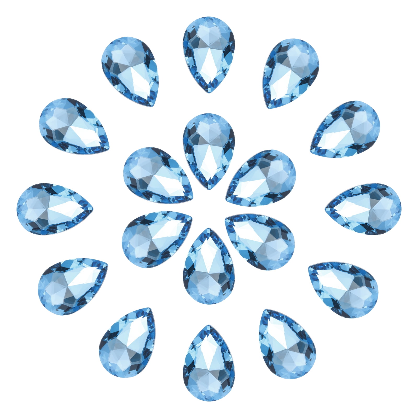 Uxcell Teardrop Rhinestones Glass Pointed Back Rhinestone Beads Gems ...