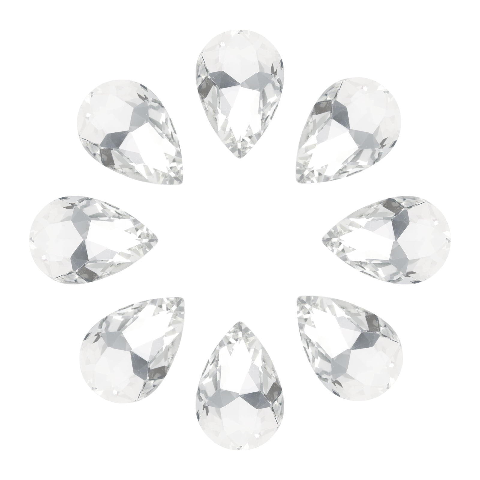 Uxcell Teardrop Rhinestones Glass Pointed Back Rhinestone Beads Gems ...