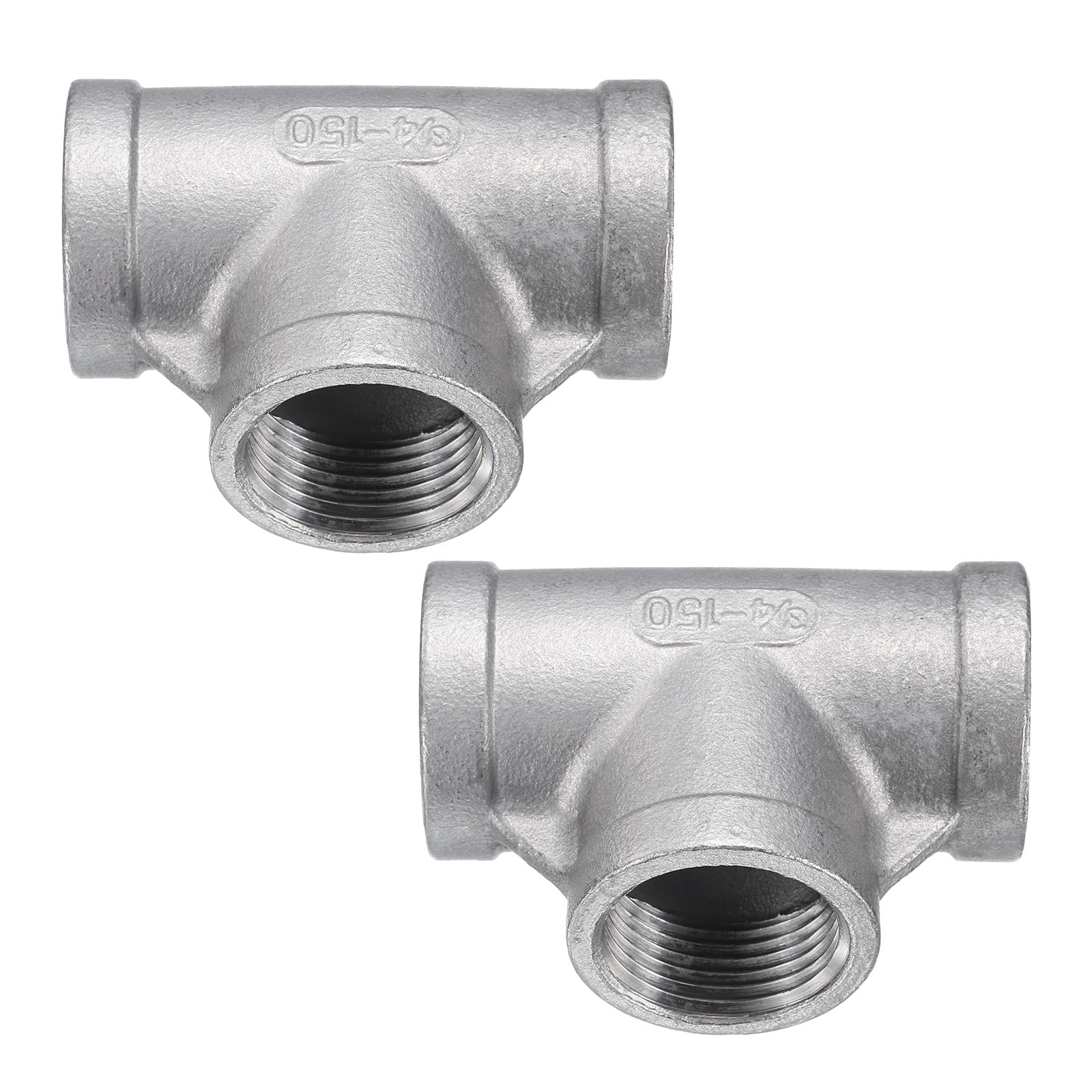 Uxcell 2pcs Tee Pipe Fitting (3/4" x 3/4" x 3/4" ) NPT Female 304 ...
