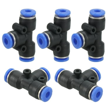 Uxcell 3/8" x 1/4" Push to Connect Tee Fittings T Shape Reducing Water Line Fitting, White ...