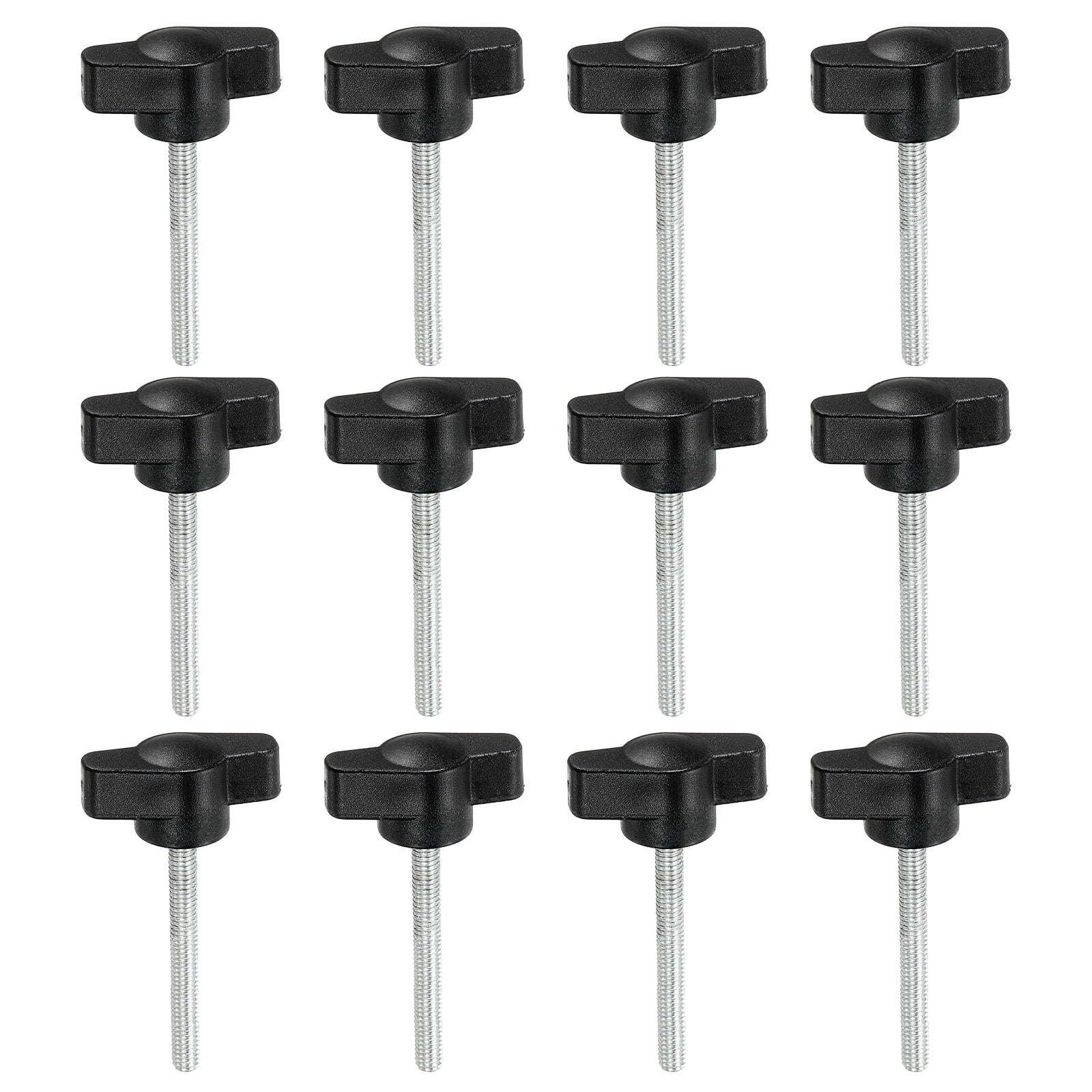Uxcell Tee Thumb Screws, Carbon Steel Wing Knobs for Hand Tightening M4 ...
