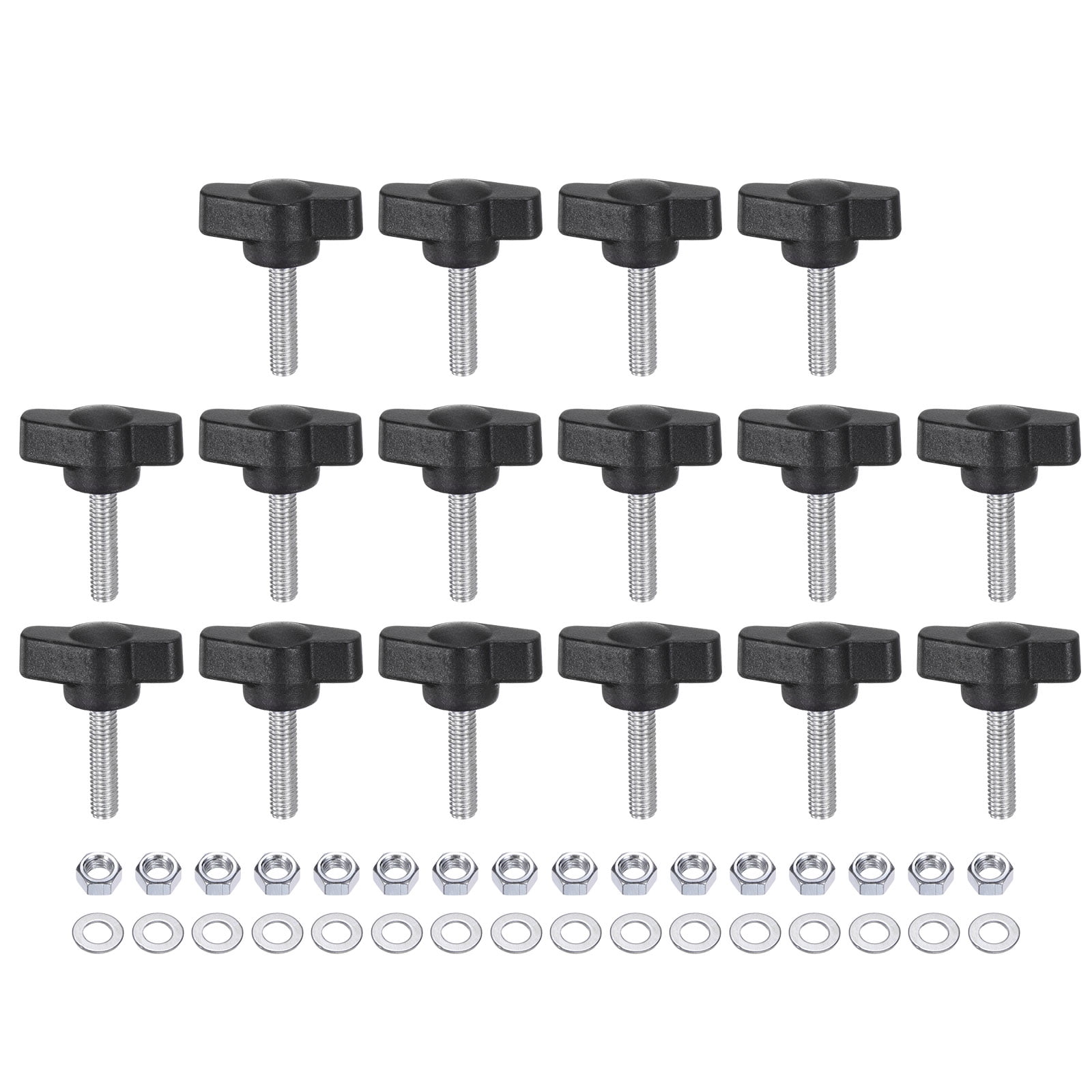 Uxcell Tee Wing Knobs Thread Z Head Thumb Screws Handles with Nuts ...