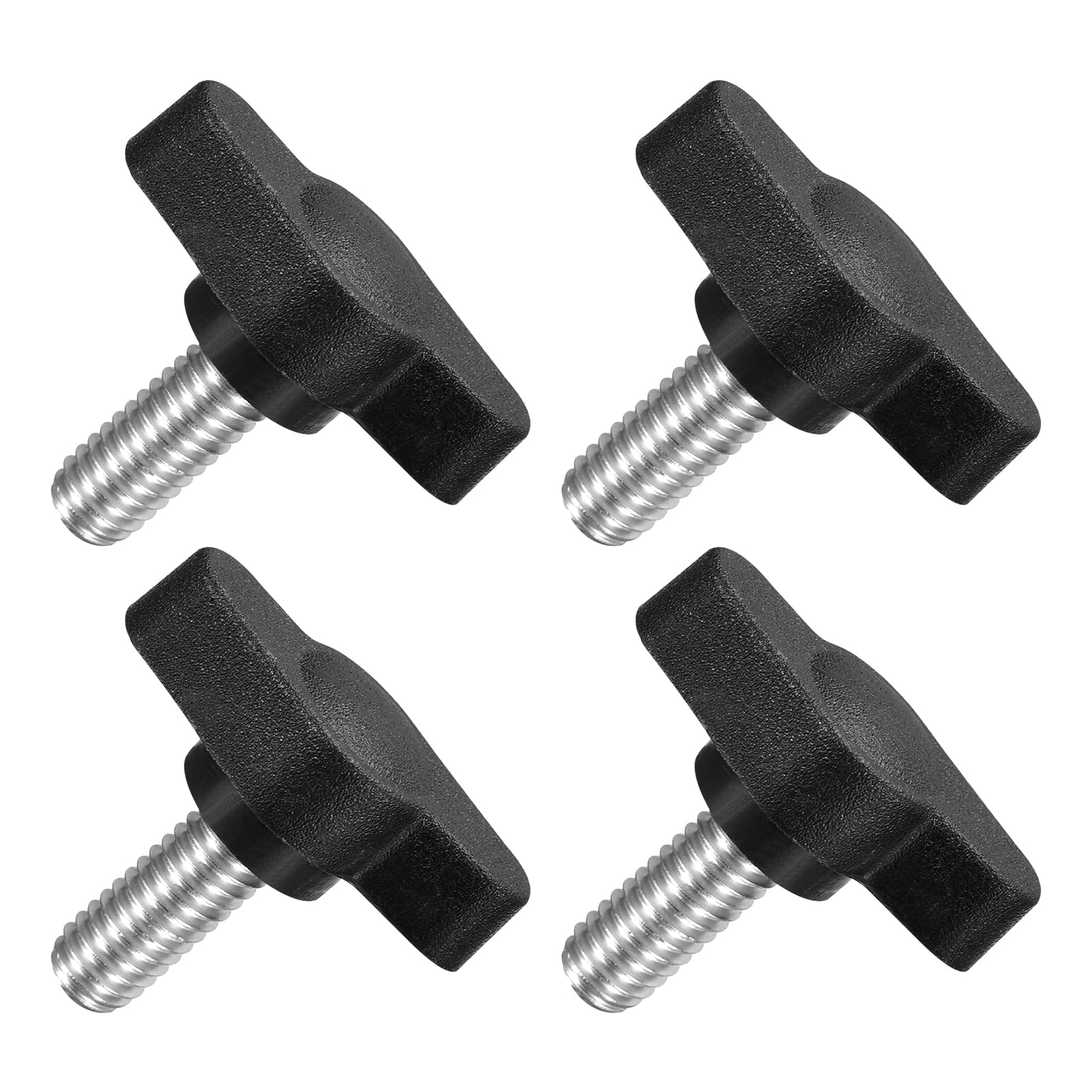 Uxcell Tee Wing Knobs Thumb Screws Clamping Screw Knob Black M6 x 14mm ...