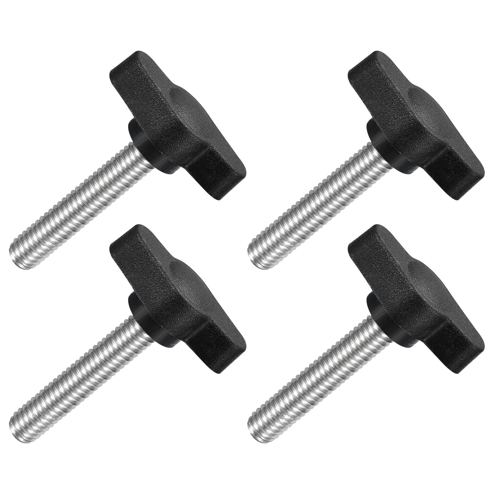 Uxcell Tee Wing Knobs Thumb Screws Clamping Screw Knob Black M6 x 30mm - Walmart.com