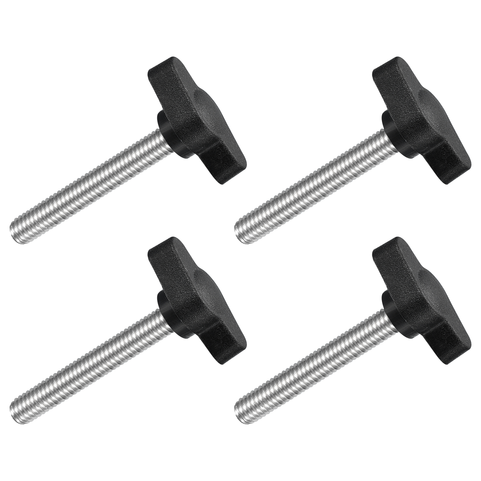 Uxcell Tee Wing Knobs Thumb Screws Clamping Screw Knob Black M6 x 40mm - Walmart.com
