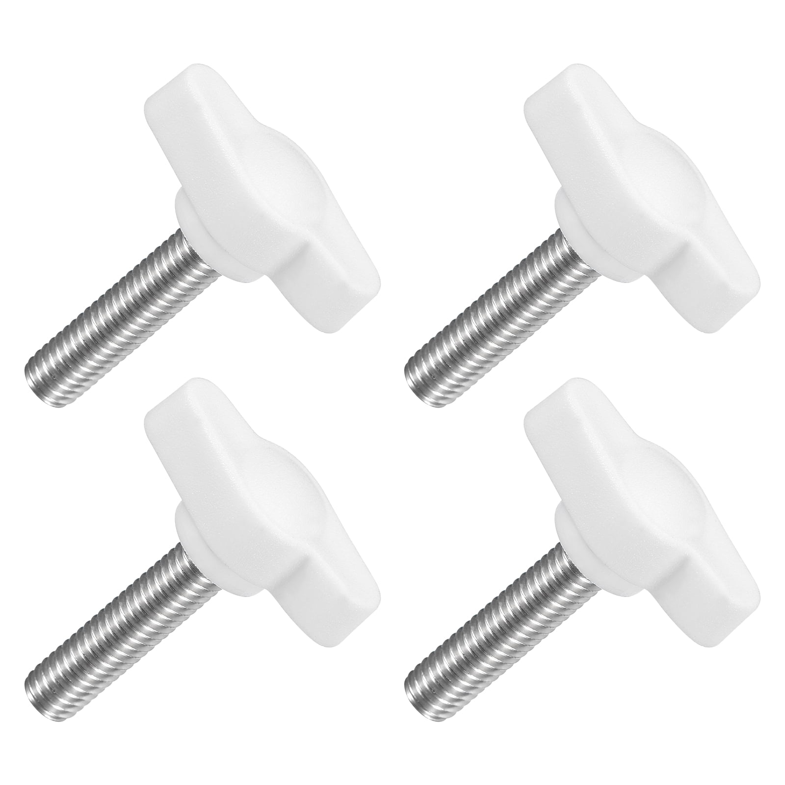 Uxcell Tee Wing Knobs Thumb Screws Clamping Screw Knob White M6 x 25mm ...