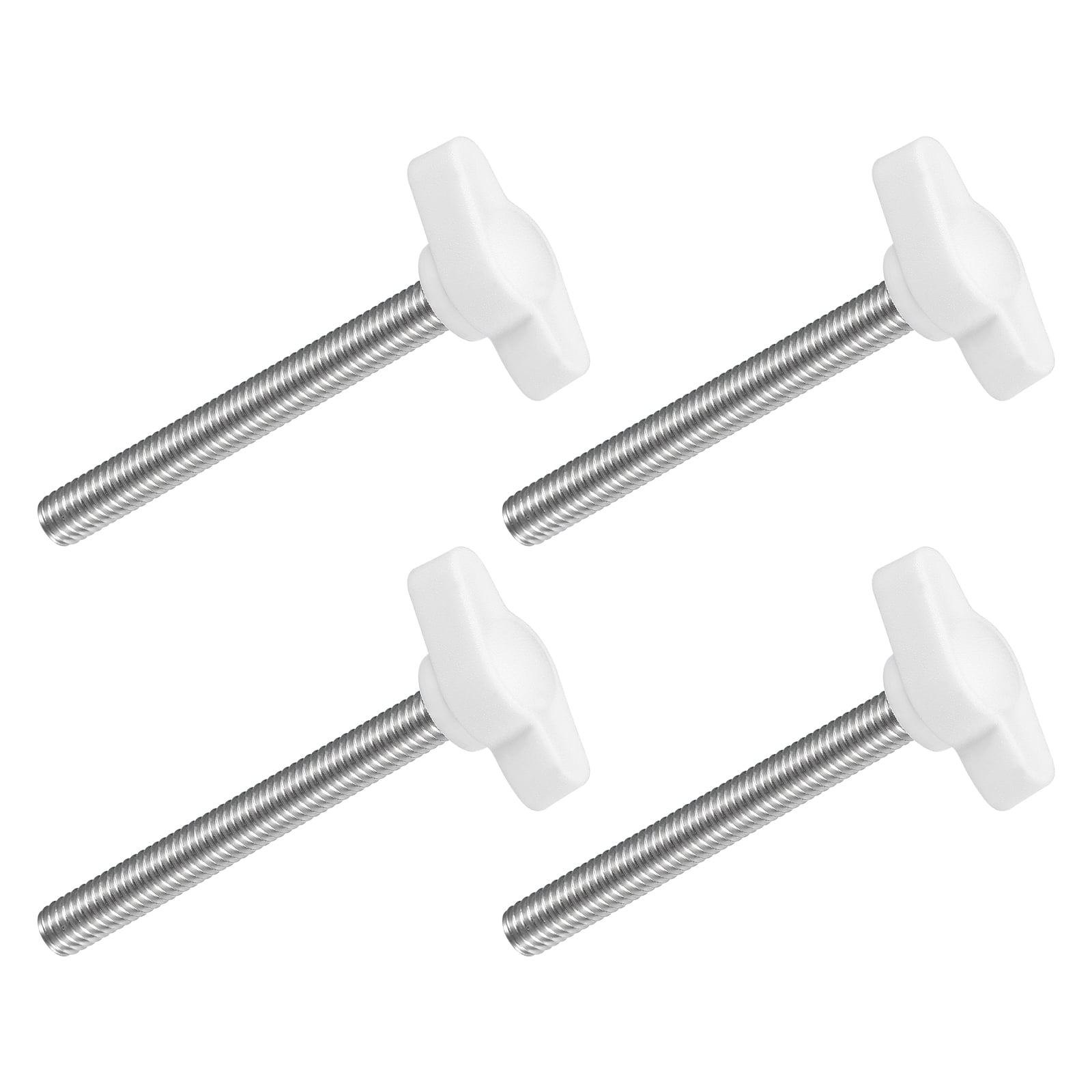 Uxcell Tee Wing Knobs Thumb Screws Clamping Screw Knob White M6 x 55mm ...
