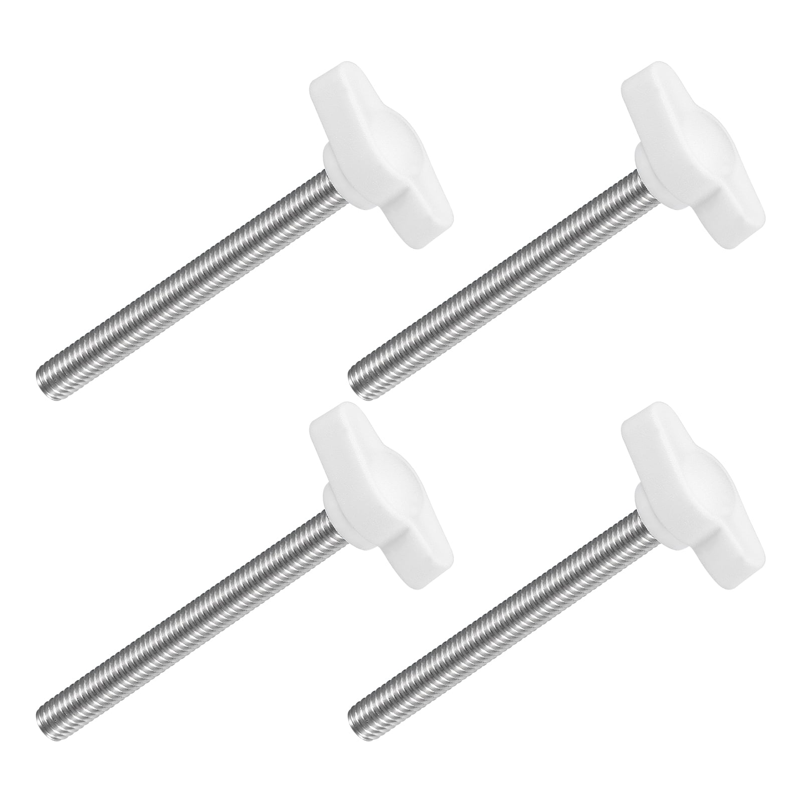 Uxcell Tee Wing Knobs Thumb Screws Clamping Screw Knob White M6 x 60mm ...