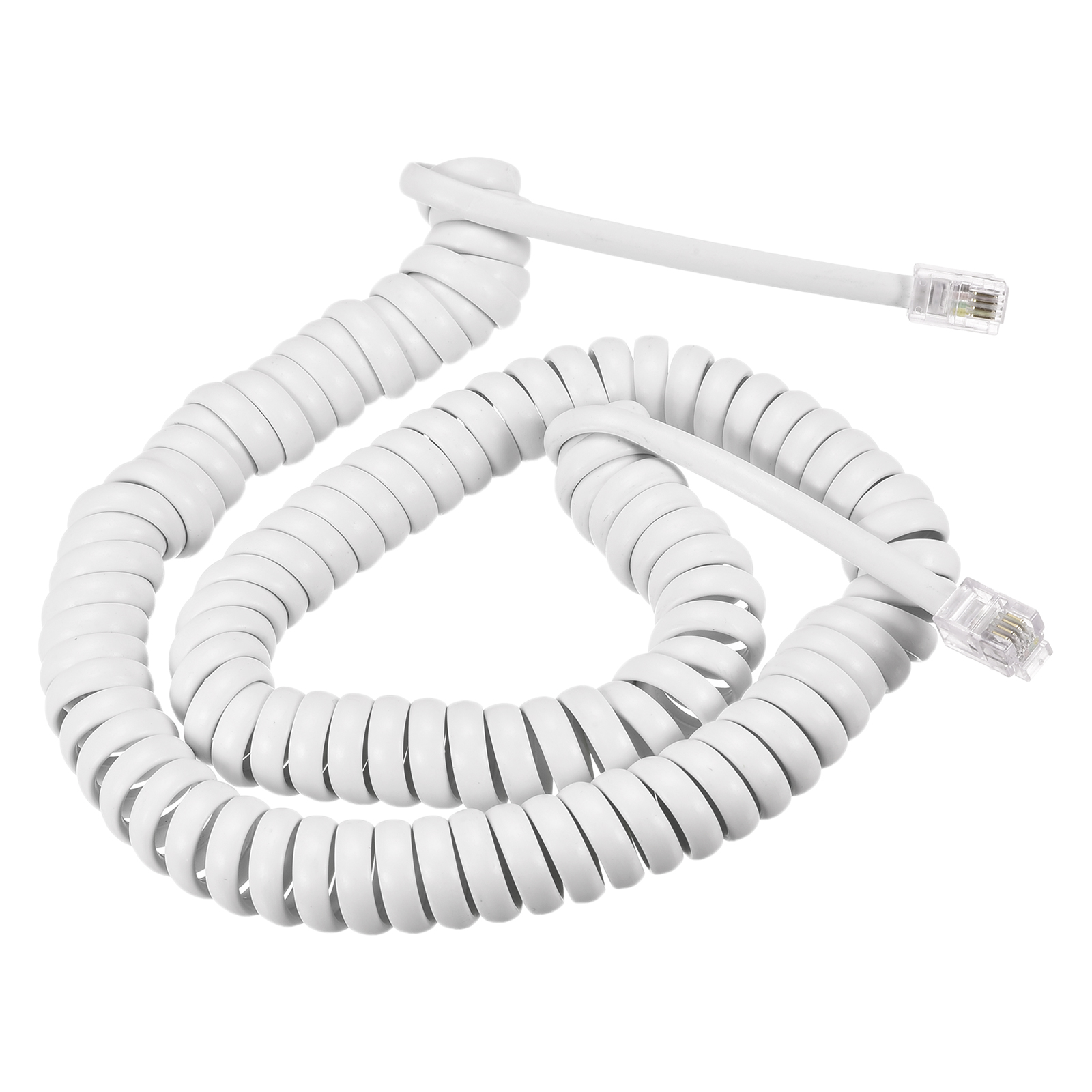 C&E Telephone Cord (Data), RJ11, 6P/4C, Silver Satin, Straight, 7 Feet ...