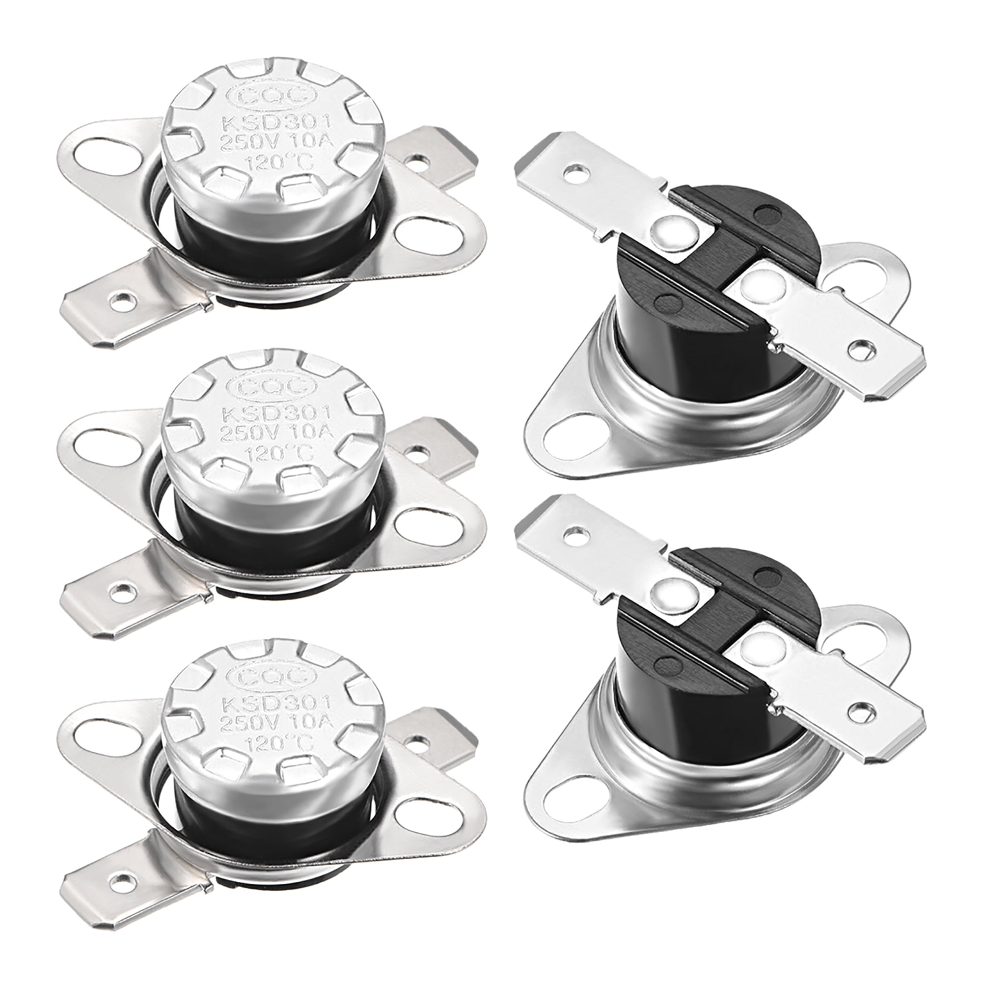 Uxcell Temperature Control Switch Thermostat 120°C 10A N.C 6.3mm Pin 5 ...