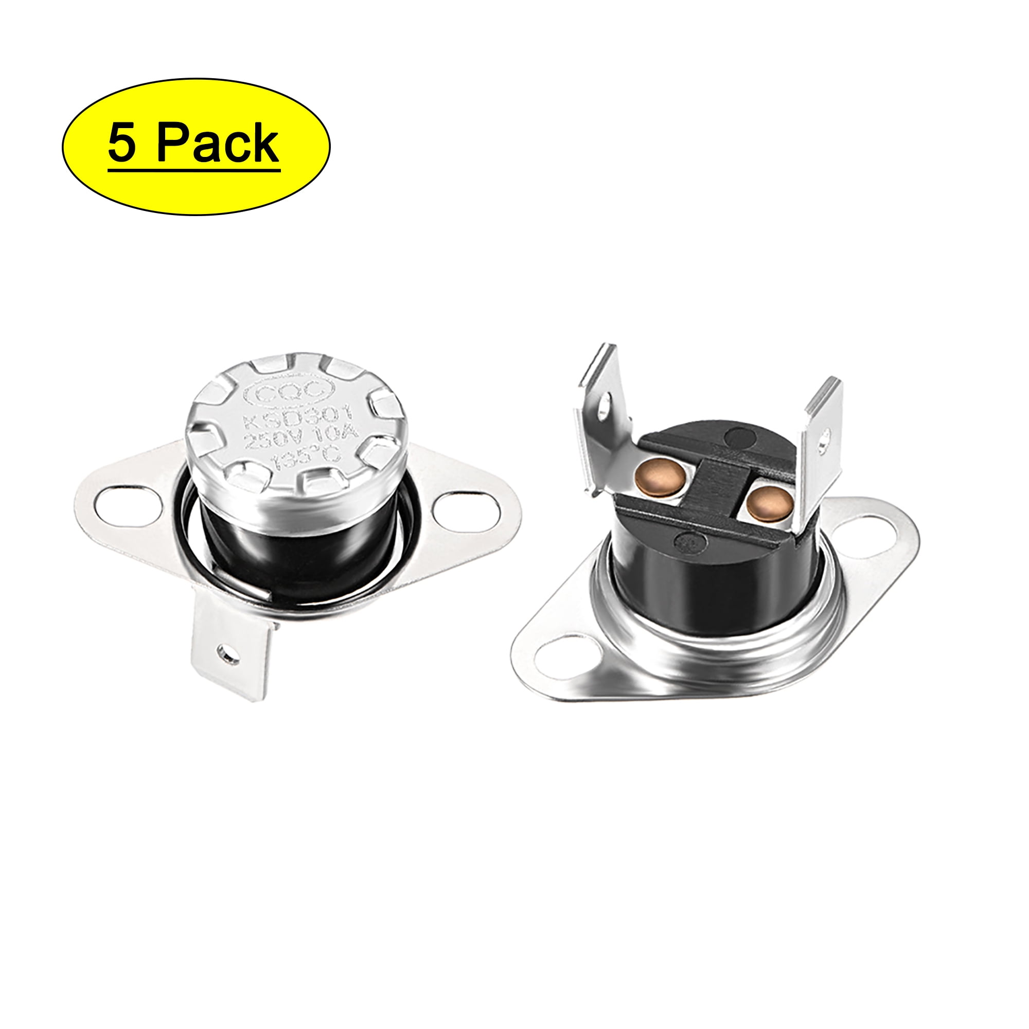 Uxcell Temperature Control Switch Thermostat 135°C 10A Normally Closed ...