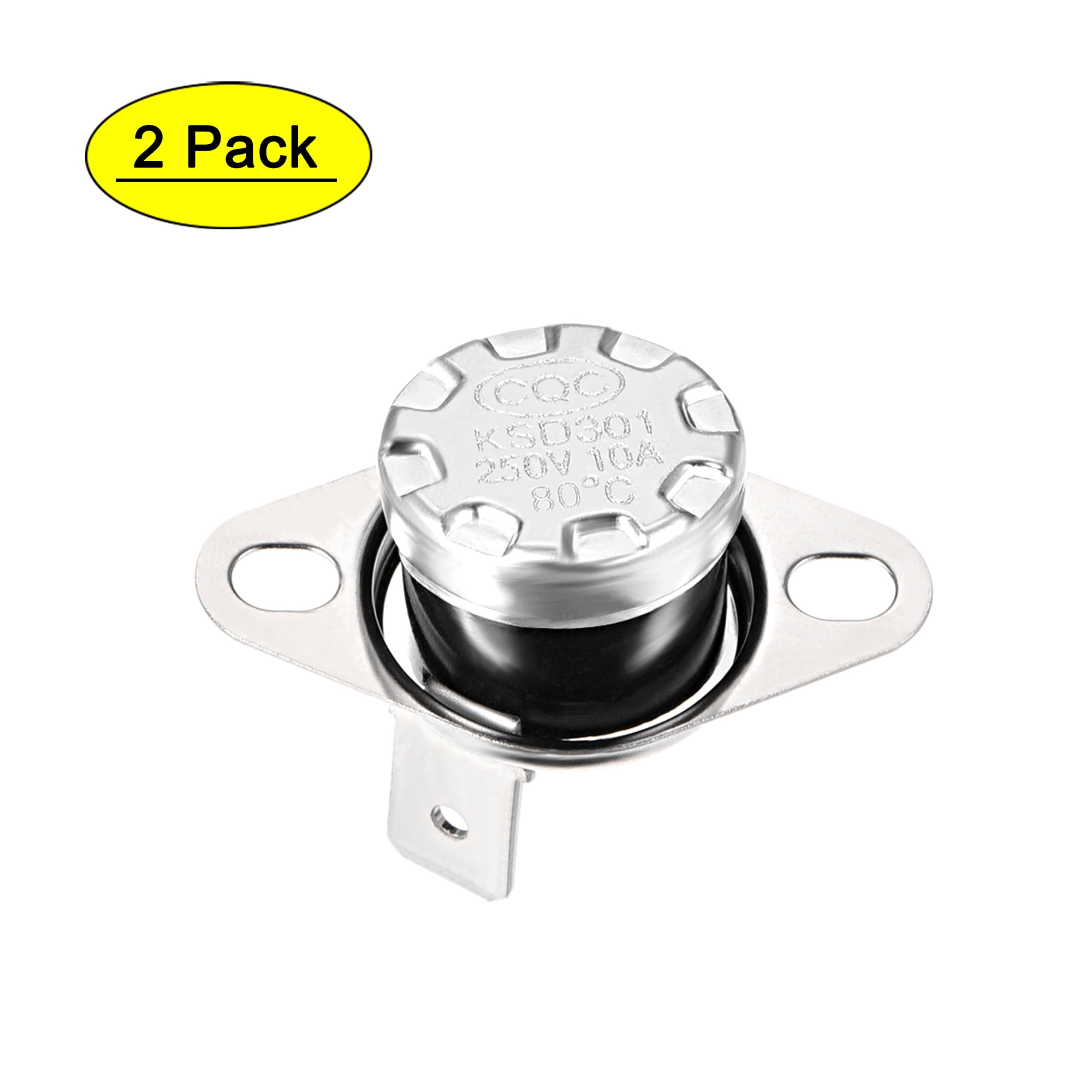 Uxcell Temperature Control Switch Thermostat 80°C 10A Normally Closed 2 ...