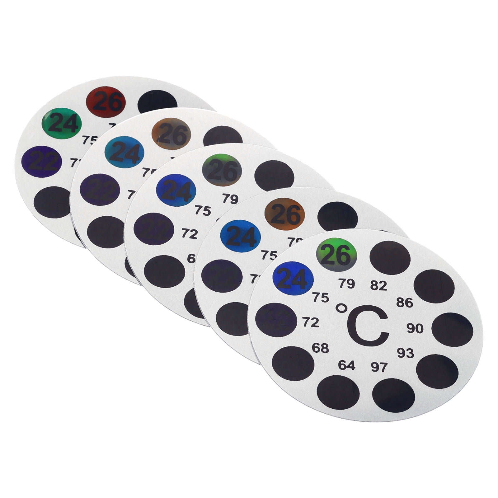Uxcell Temperature Strips Self Adhesive Round Digital Display Sticker ...