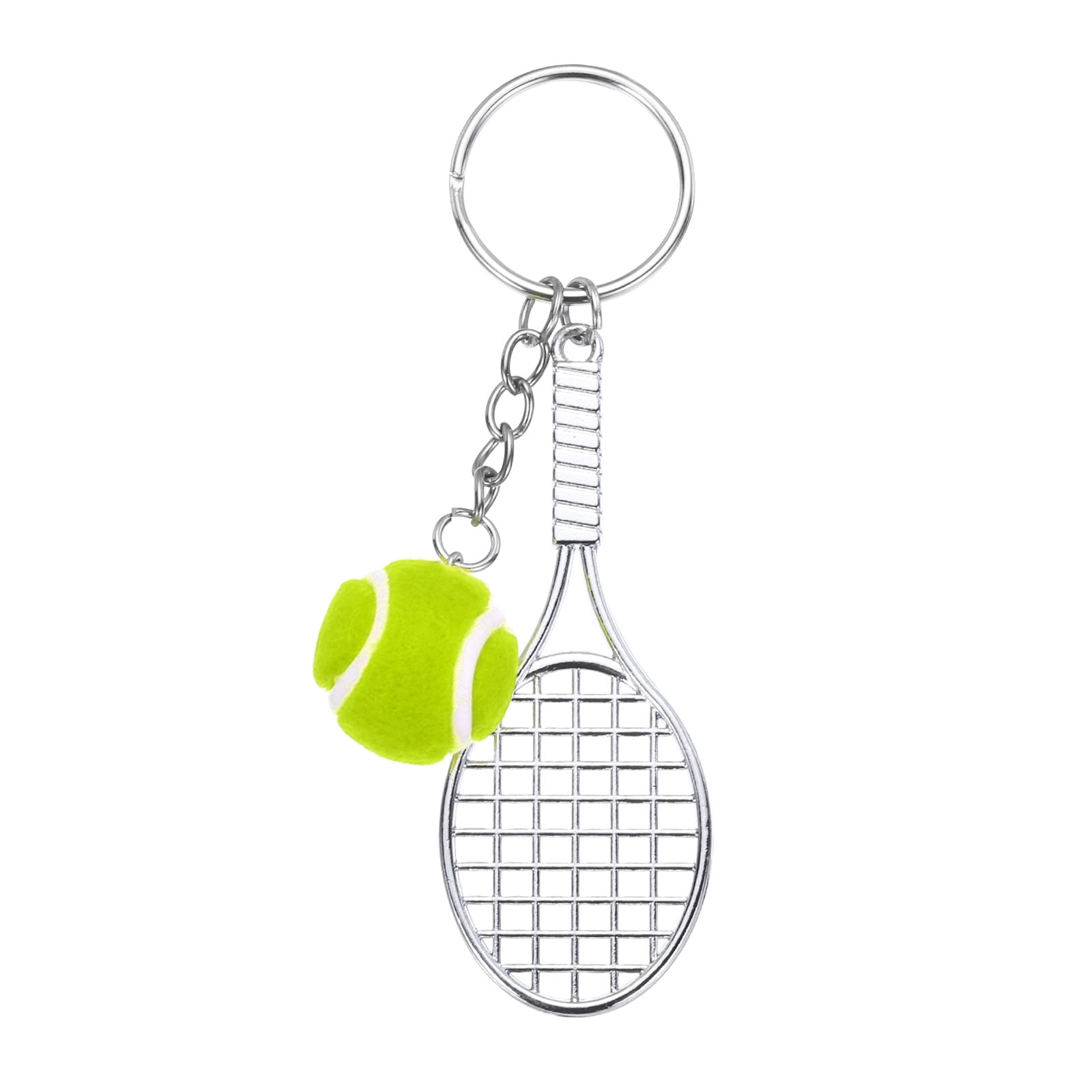 Uxcell Tennis Keychain, Metal Tennis Racket Key Chains Sports Charm ...