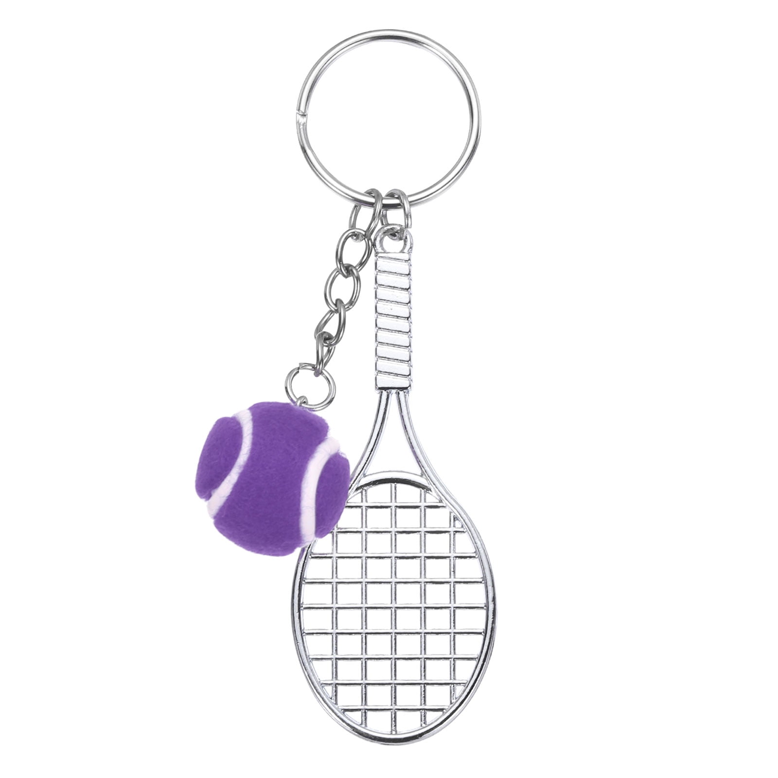 Uxcell Tennis Keychain, Metal Tennis Racket Key Chains Sports Charm ...