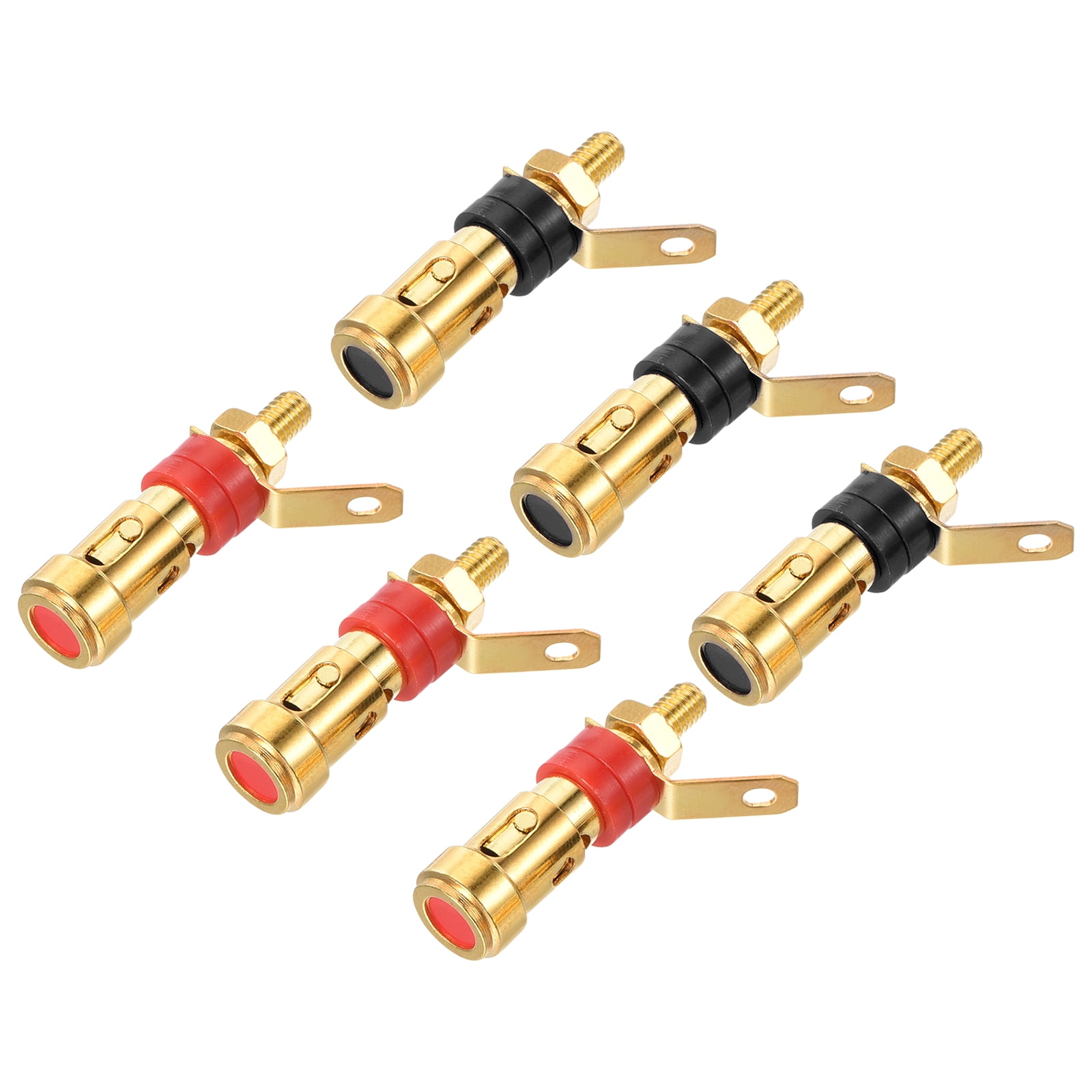 Uxcell Terminal Binding Post Amplifier Jack Speaker Connector Black Red ...