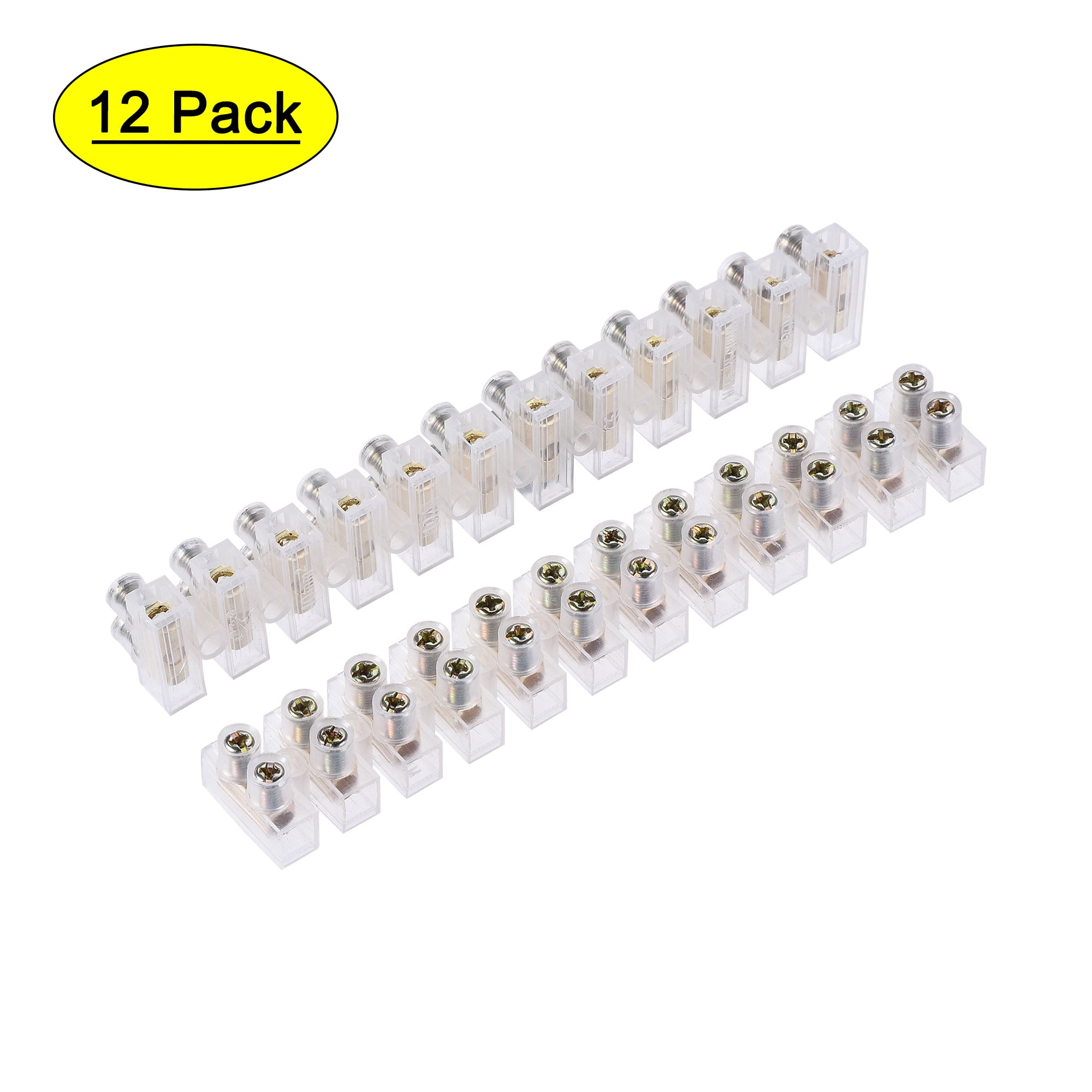 Uxcell Terminal Block 12 Position Dual Row 380V 10A Type U Wire ...