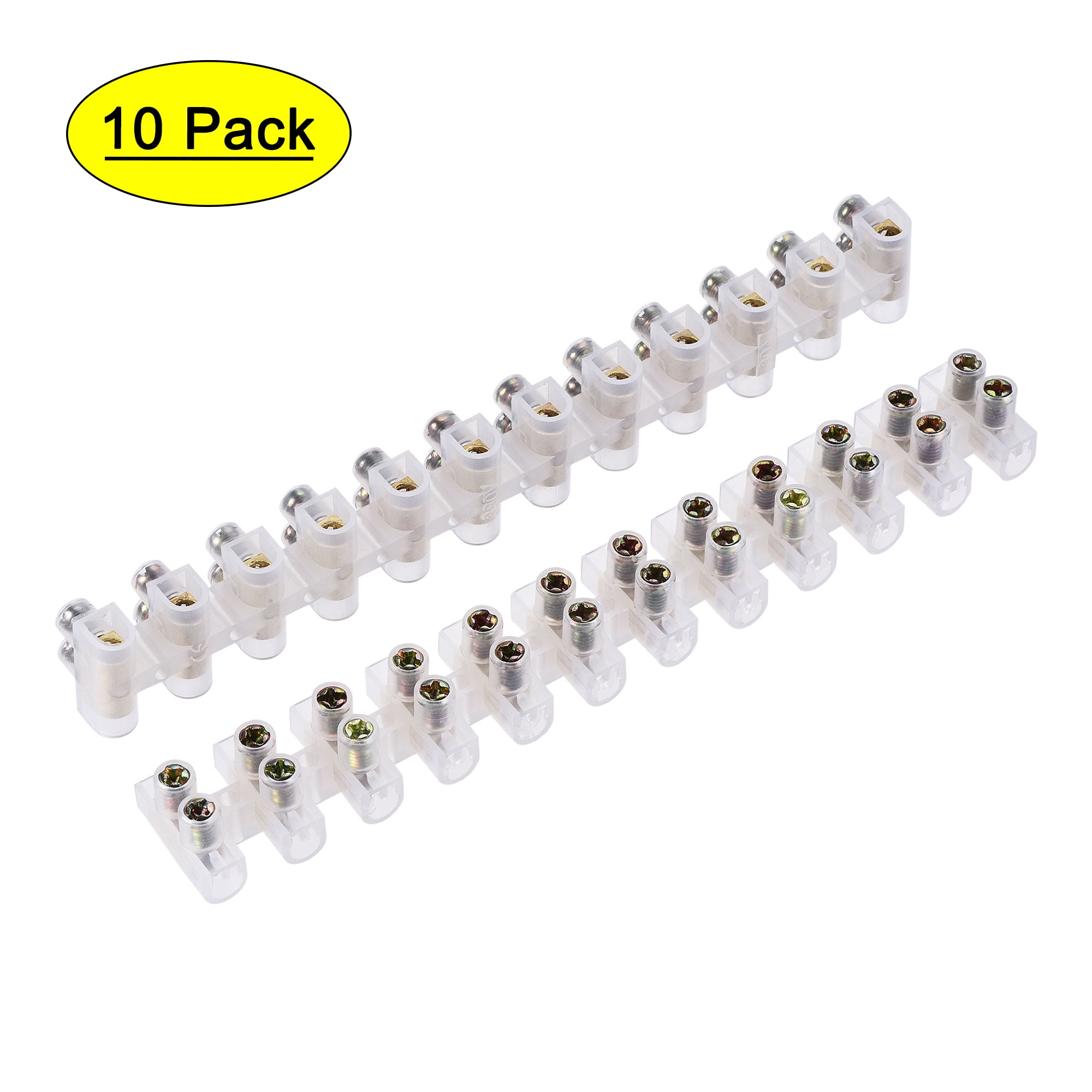 Uxcell Terminal Block 12 Position Dual Row 380V 30A Type U Wire ...