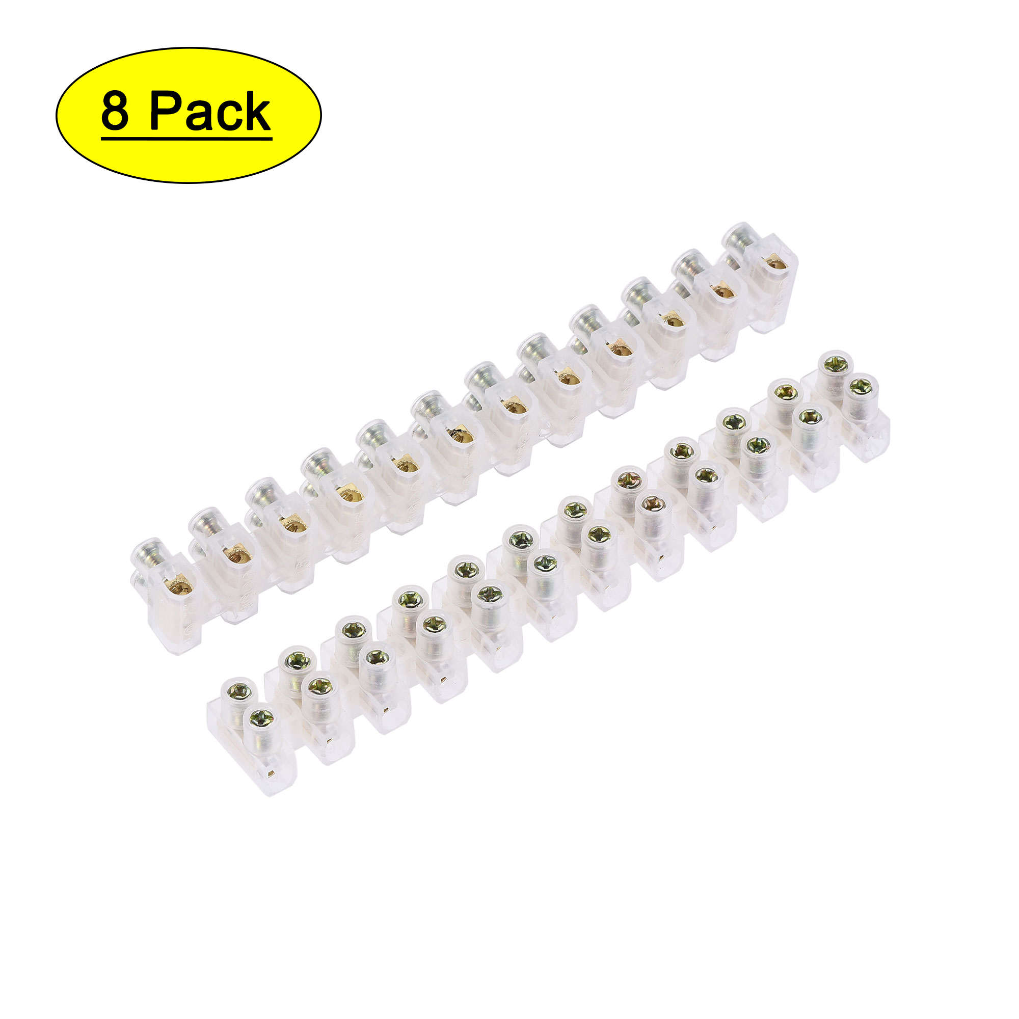 Uxcell Terminal Block 12 Position Dual Row 380V 5A Type U Wire ...