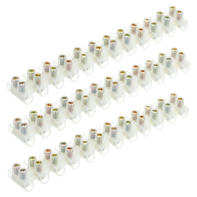Uxcell Terminal Block 12 Positions 380V 30A Dual Row Screw Terminal ...
