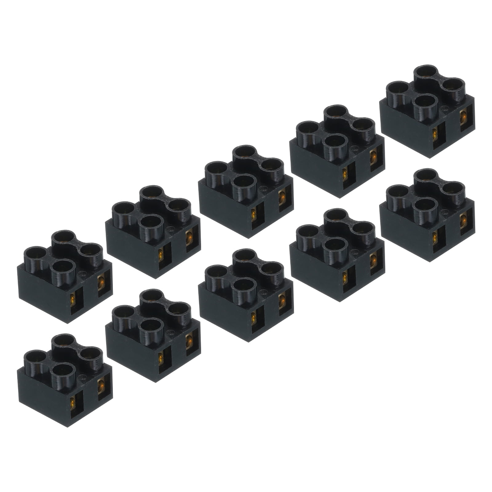 Uxcell Terminal Block 2 Positions 500V 10A Dual Row Screw Terminals ...
