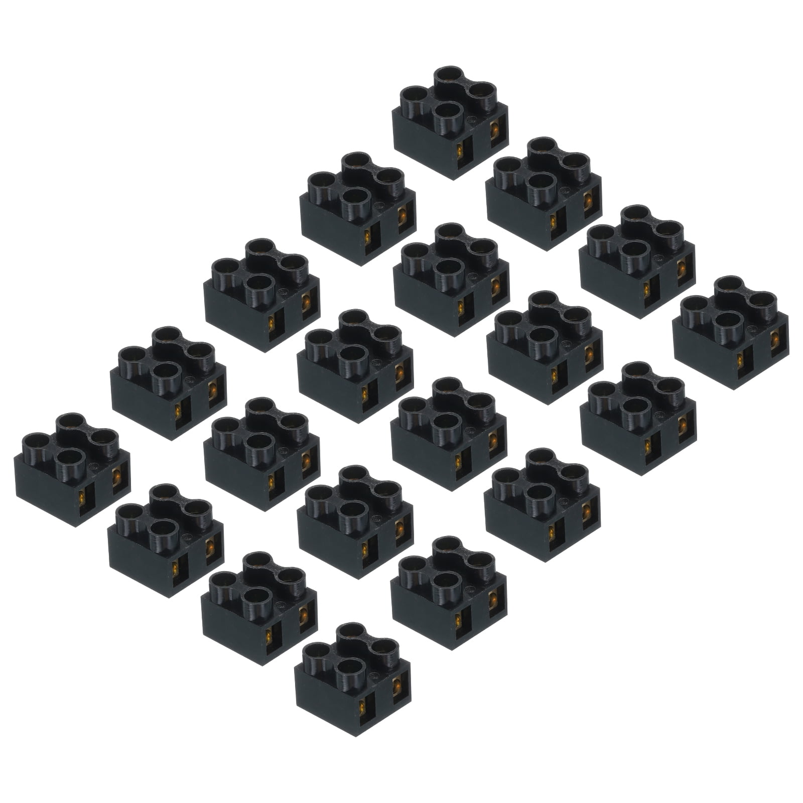 Uxcell Terminal Block 2 Positions 500V 10A Dual Row Screw Terminals ...