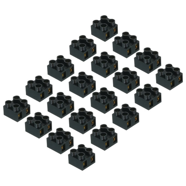 Uxcell Terminal Block 2 Positions 500V 10A Dual Row Screw Terminals ...
