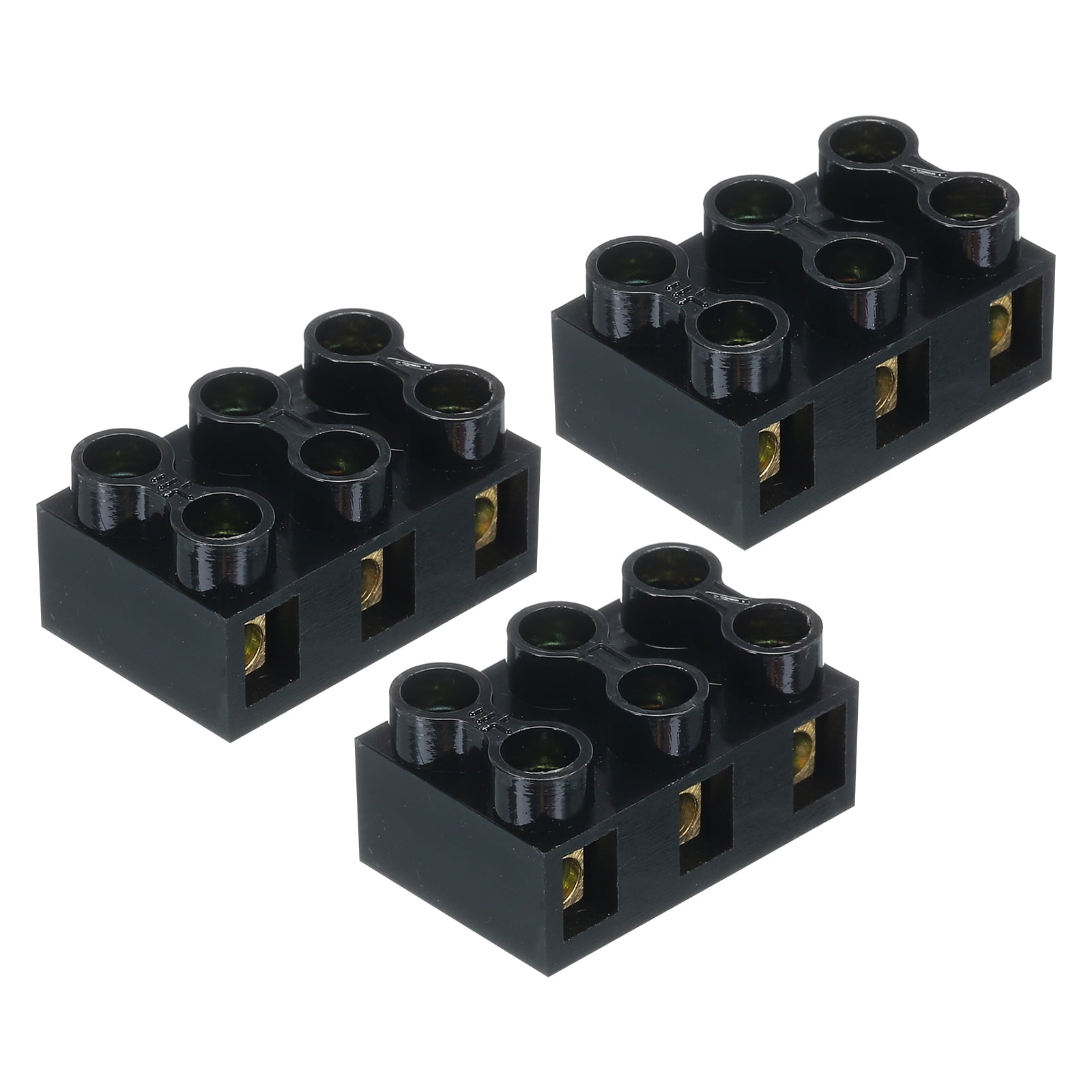 Uxcell Terminal Block 3 Positions 500V 10A Dual Row Screw Terminals ...