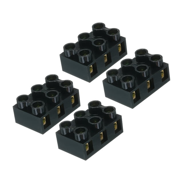 Uxcell Terminal Block 3 Positions 500V 10A Dual Row Screw Terminals ...