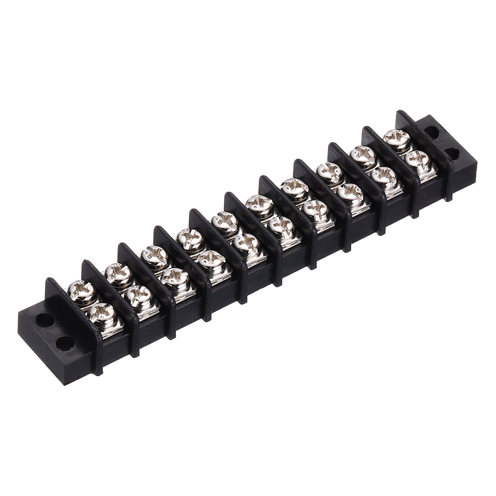 Uxcell Terminal Block 300V 20A Dual Rows 10P Circuit Screw Terminals Barrier Strip PA66 for Wire ...
