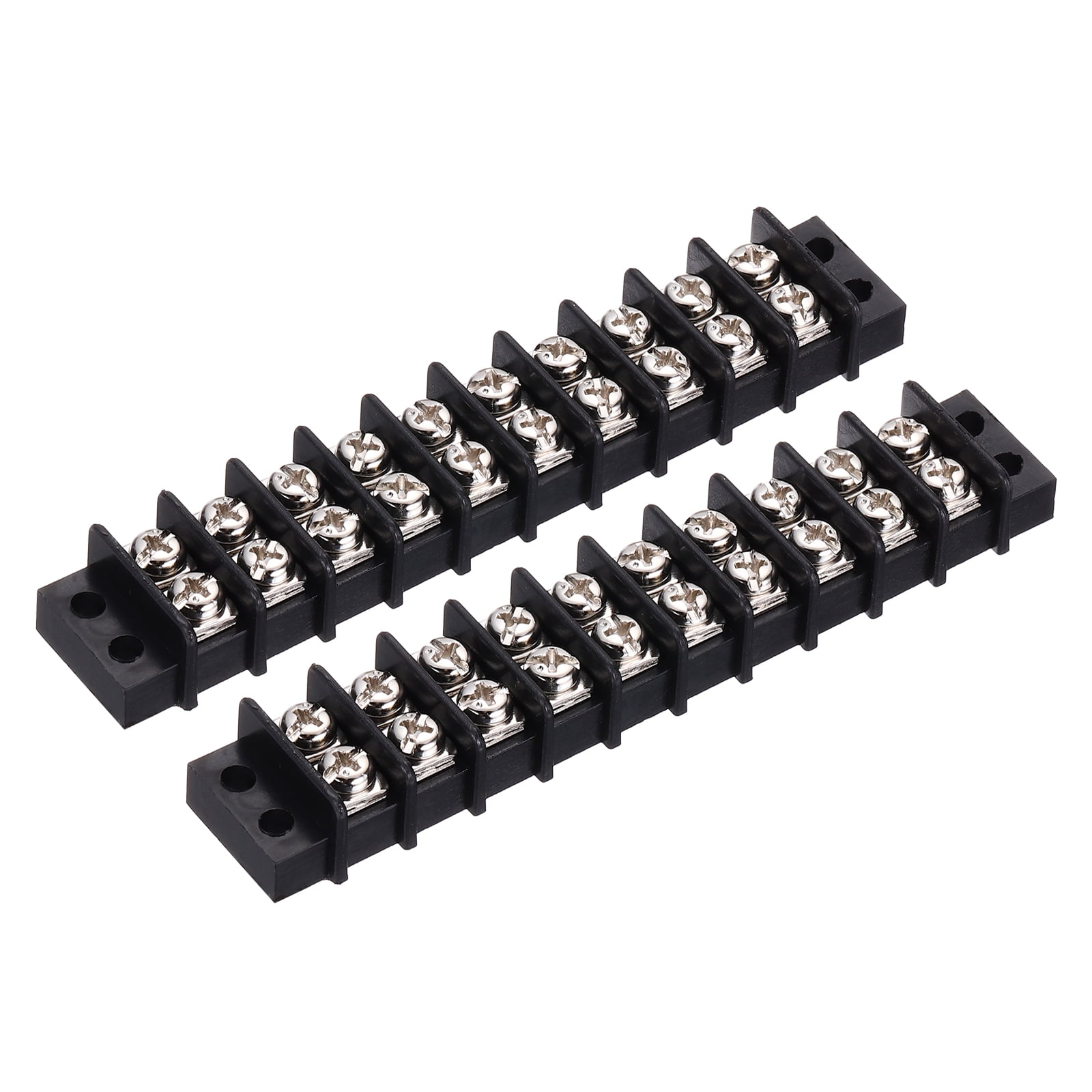 Uxcell Terminal Block 300V 20A Dual Rows 10P Circuit Screw Terminals ...