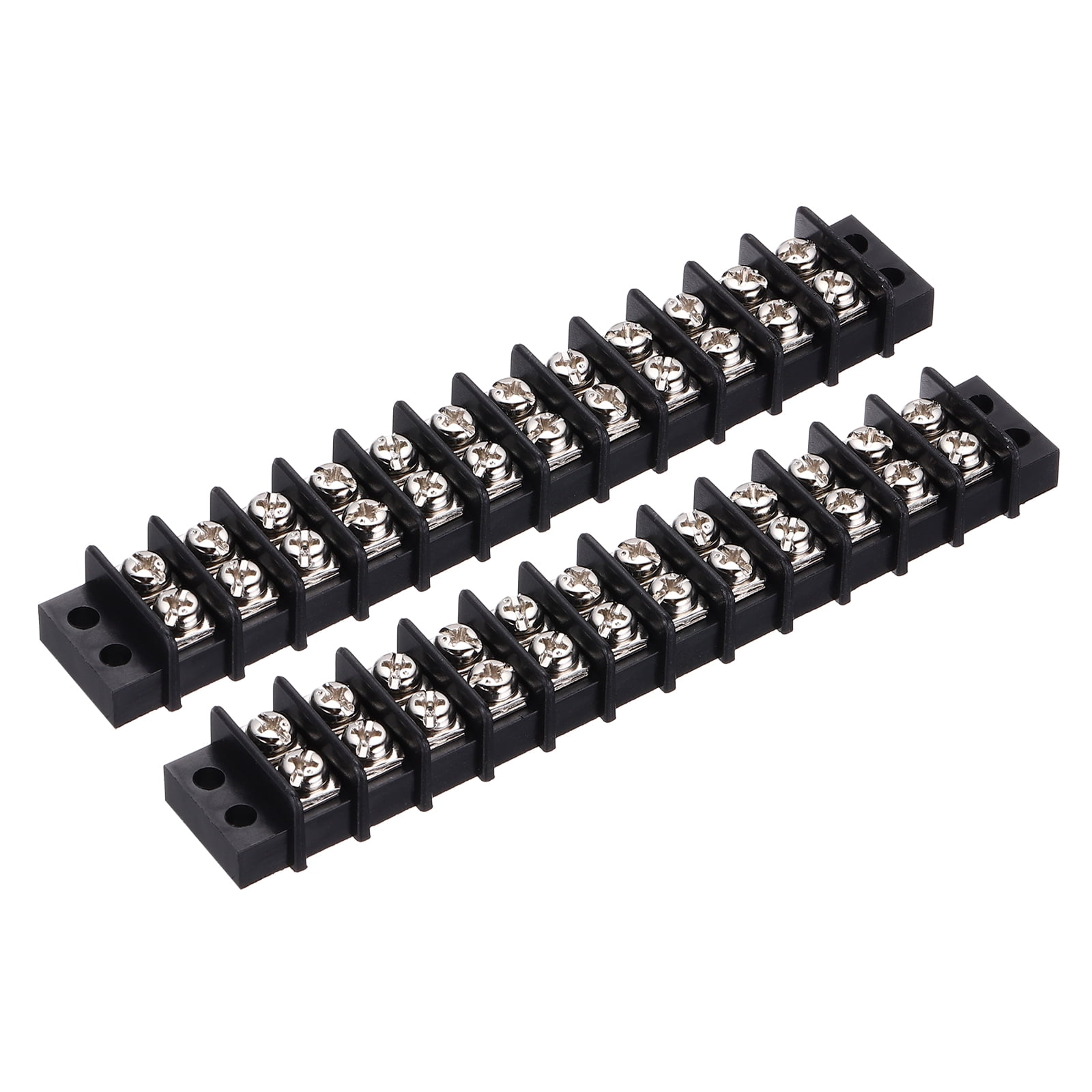 Uxcell Terminal Block 300V 20A Dual Rows 12P Circuit Screw Terminals ...