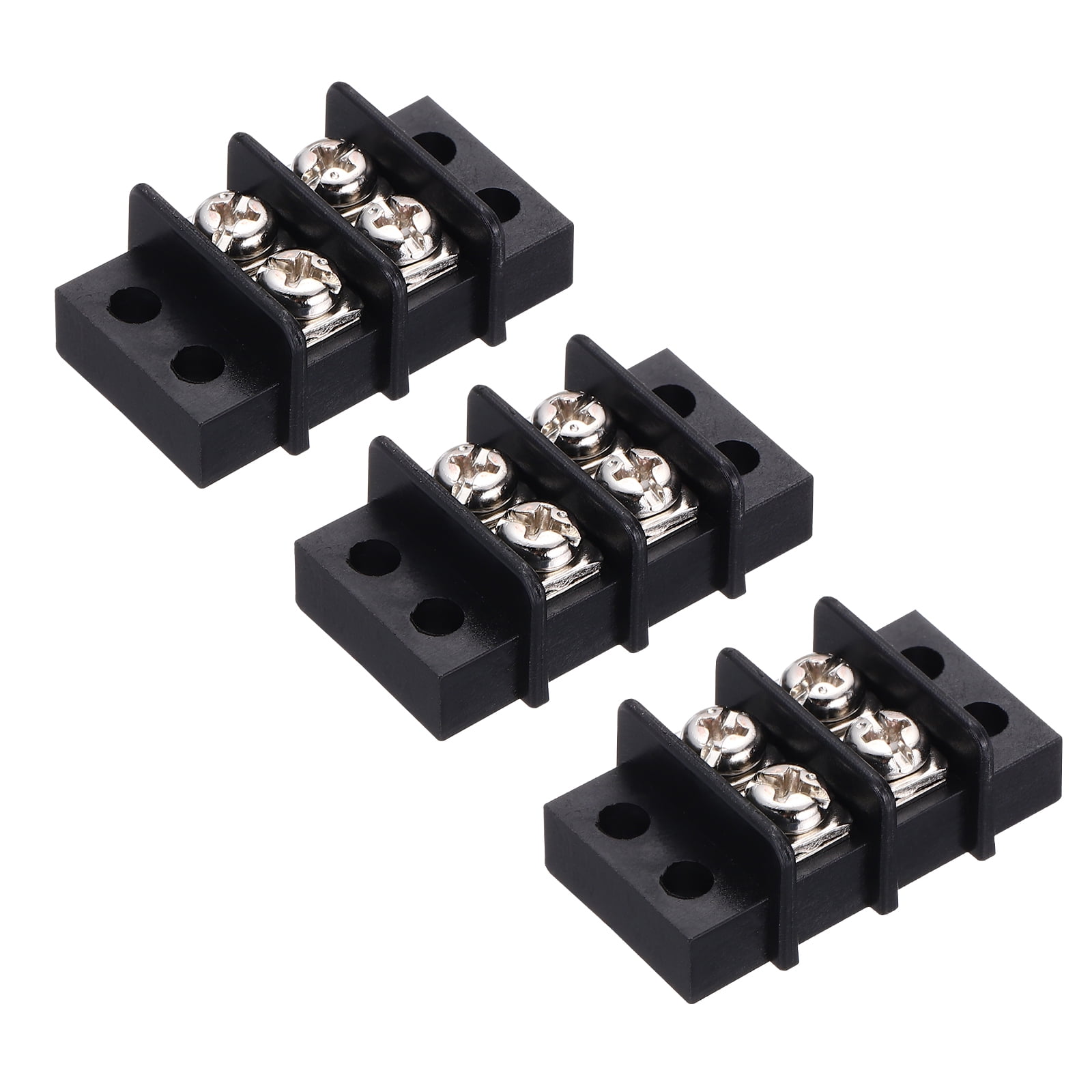 Uxcell Terminal Block 300V 20A Dual Rows 2P Circuit Screw Terminals ...