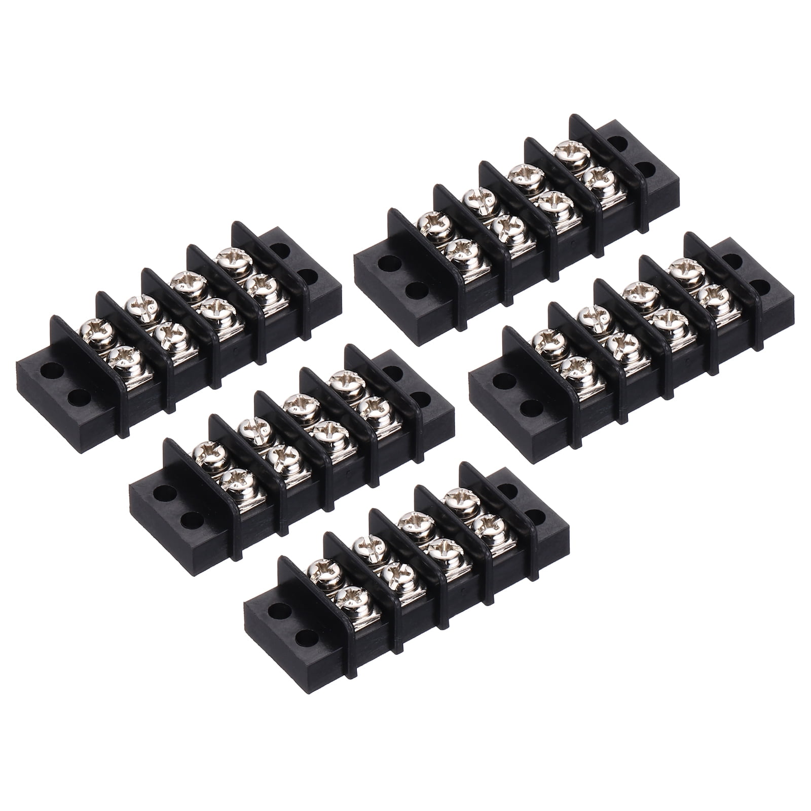 Uxcell Terminal Block 300V 20A Dual Rows 4P Circuit Screw Terminals ...