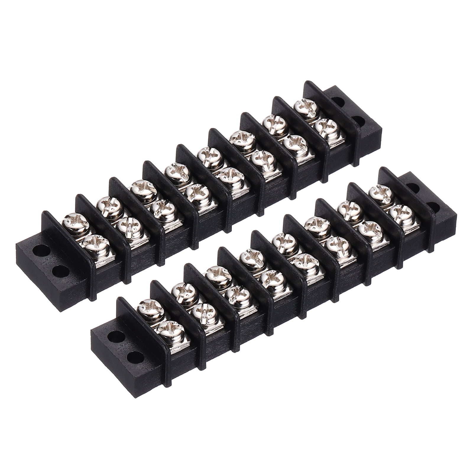Uxcell Terminal Block 300V 20A Dual Rows 8P Screw Terminals, 2 Pack ...