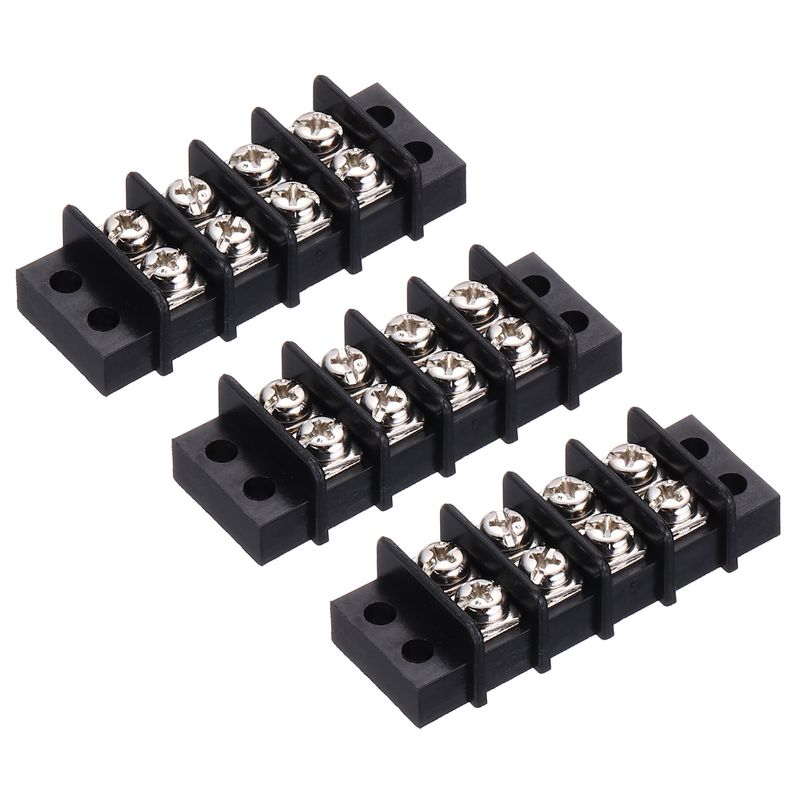 Uxcell Terminal Block 300V 20A Dual Rows Screw Terminals PA66 for Wire ...